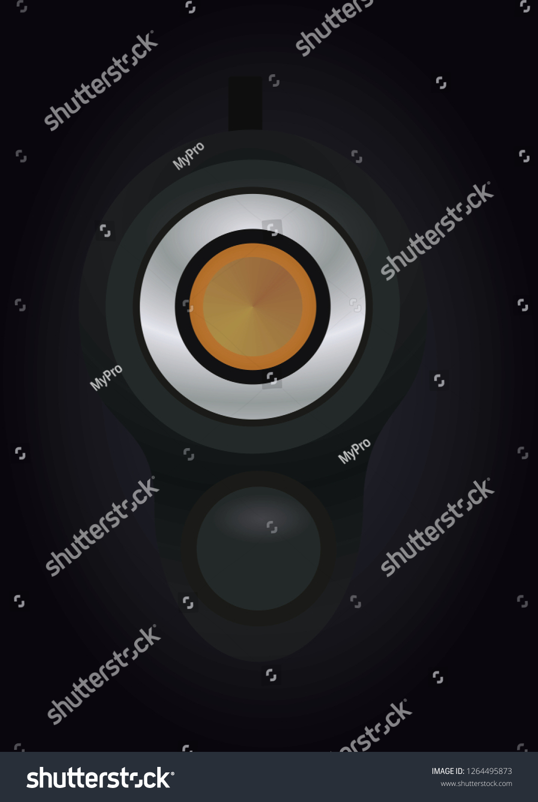 Gun Front View Vector Illustration: เวกเตอร์สต็อก (ปลอดค่าลิขสิทธิ์ ...