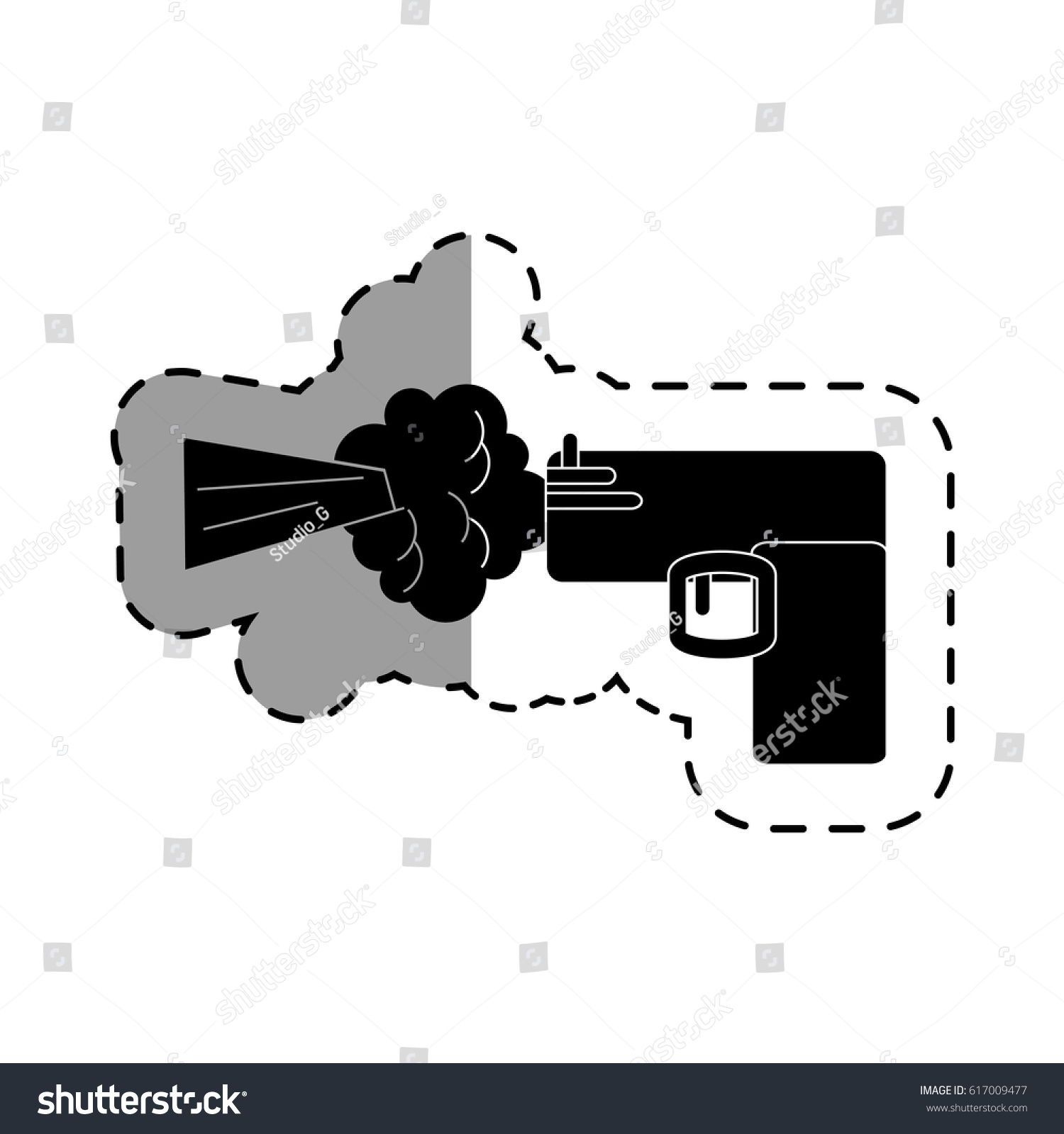 Gun Shoot Comic Art Icon Stock Vector (Royalty Free) 617009477