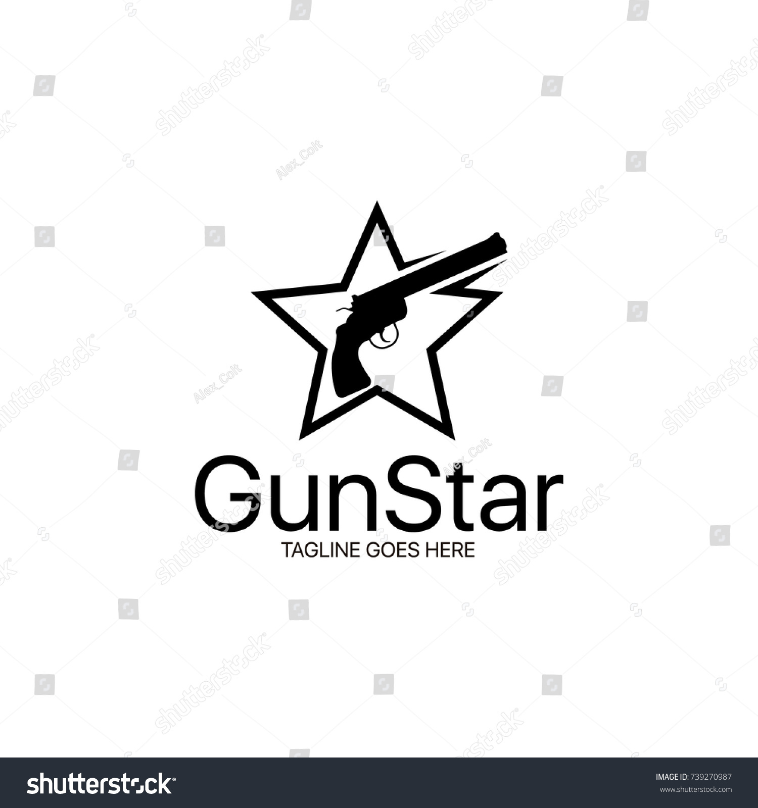 Gun Star Logo Stock Vector (Royalty Free) 739270987 | Shutterstock
