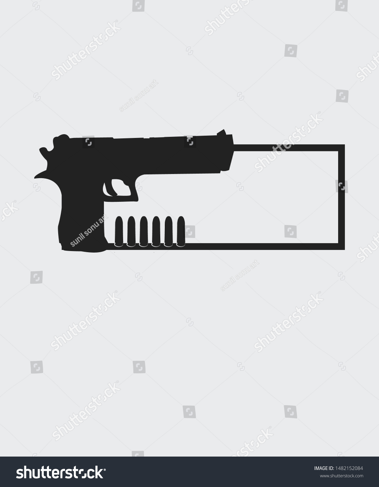 Gun Vector Graphics Design Logo Art Stock Vector (Royalty Free) 1482152084