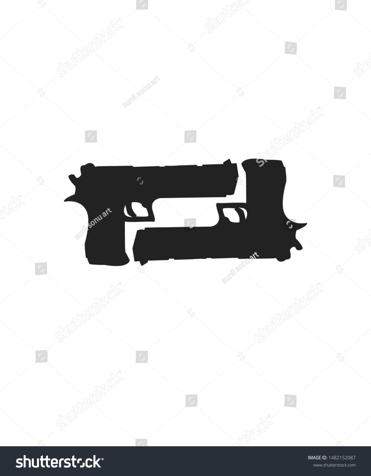Gun Vector Graphics Design Logo Art Stock Vector (Royalty Free) 1482152087