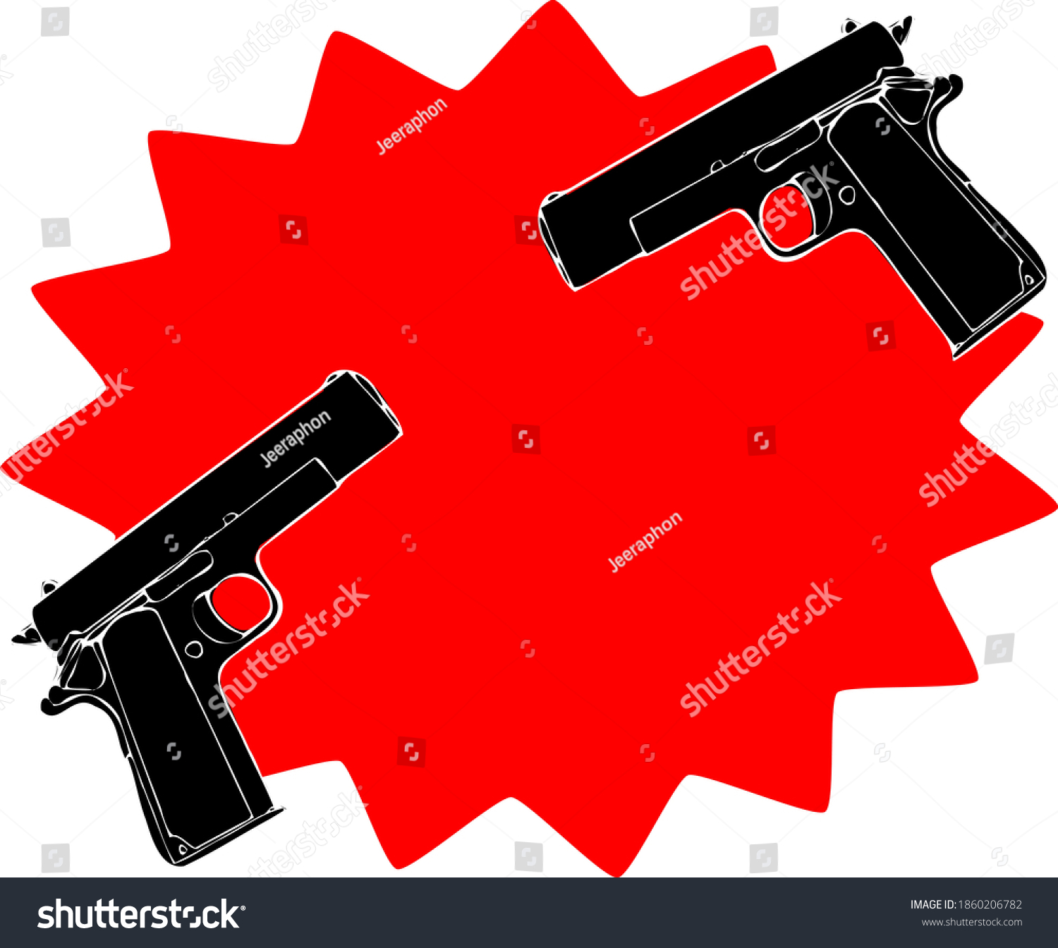 Gun Vector Illustration Weapons Text Input Stock Vector (Royalty Free ...