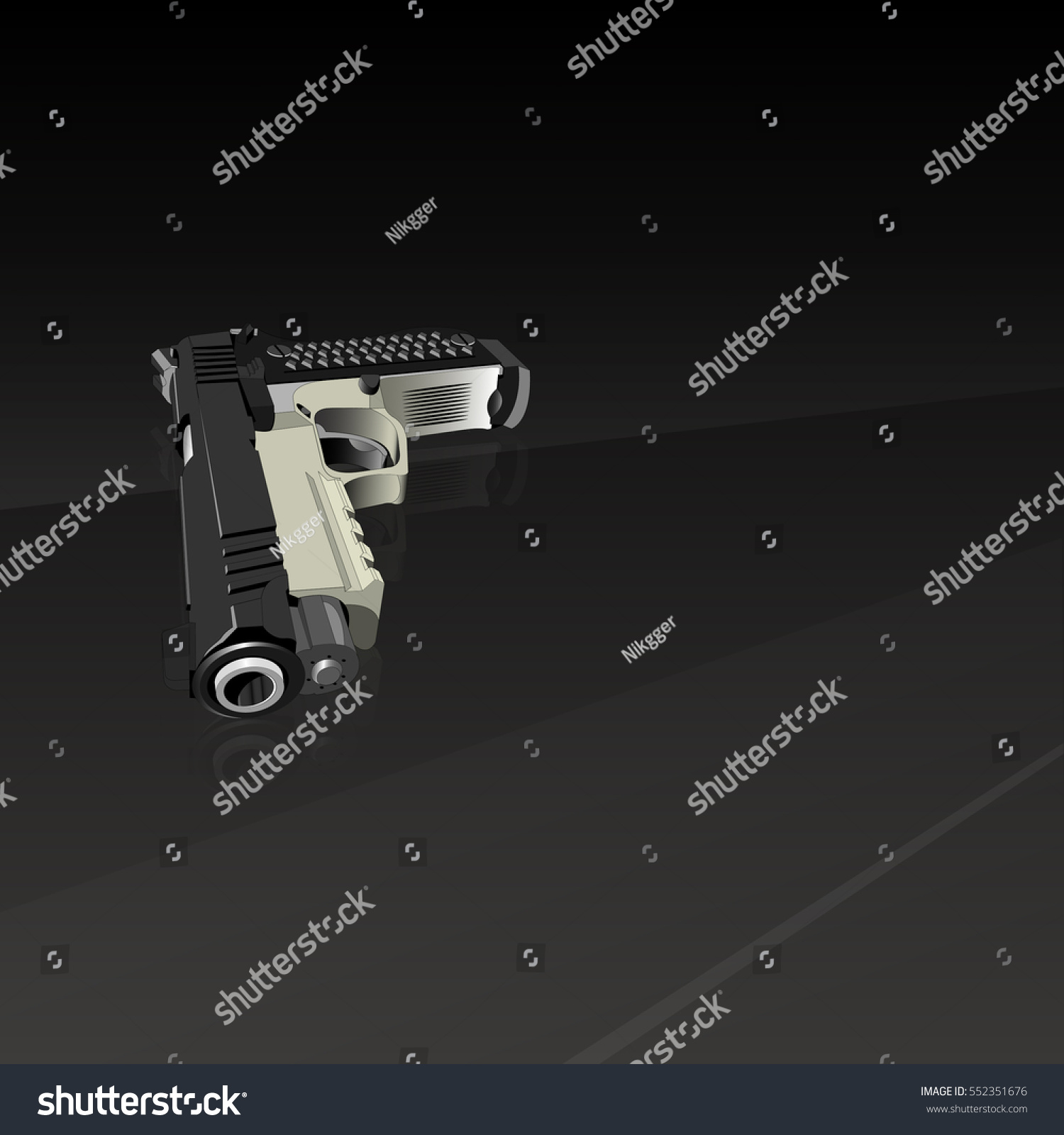 Gun Vector Realistic Style Black Stock Vector (Royalty Free) 552351676 ...