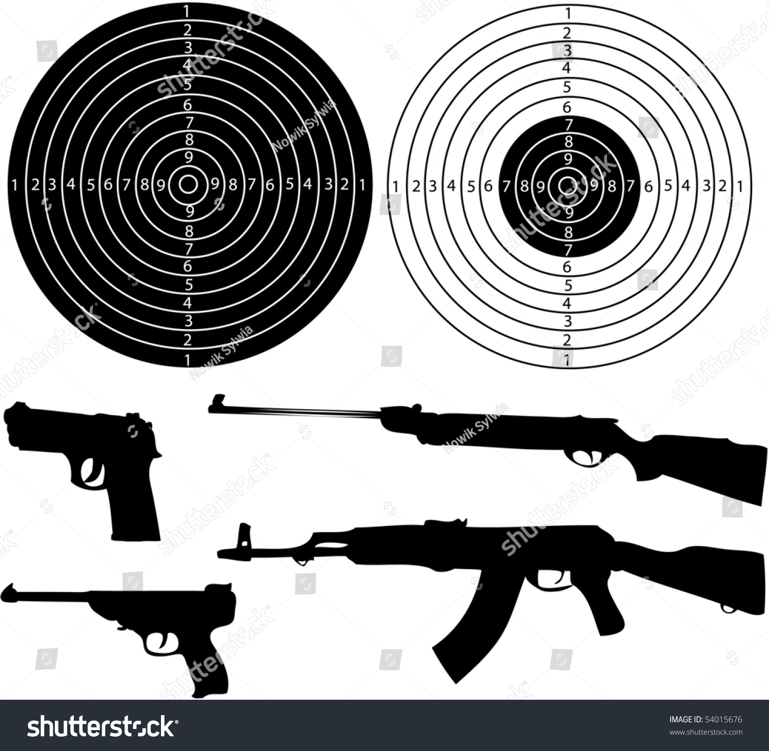 Guns Shields Vector Illustration Stock Vector (Royalty Free) 54015676 ...