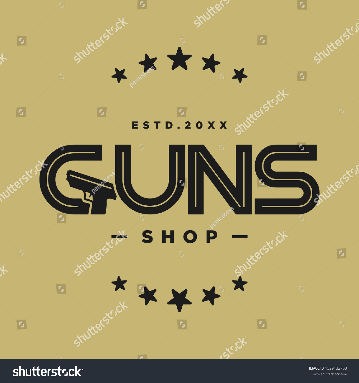 Guns Logo Concept Clever Typography Logo Stock Vector (Royalty Free ...