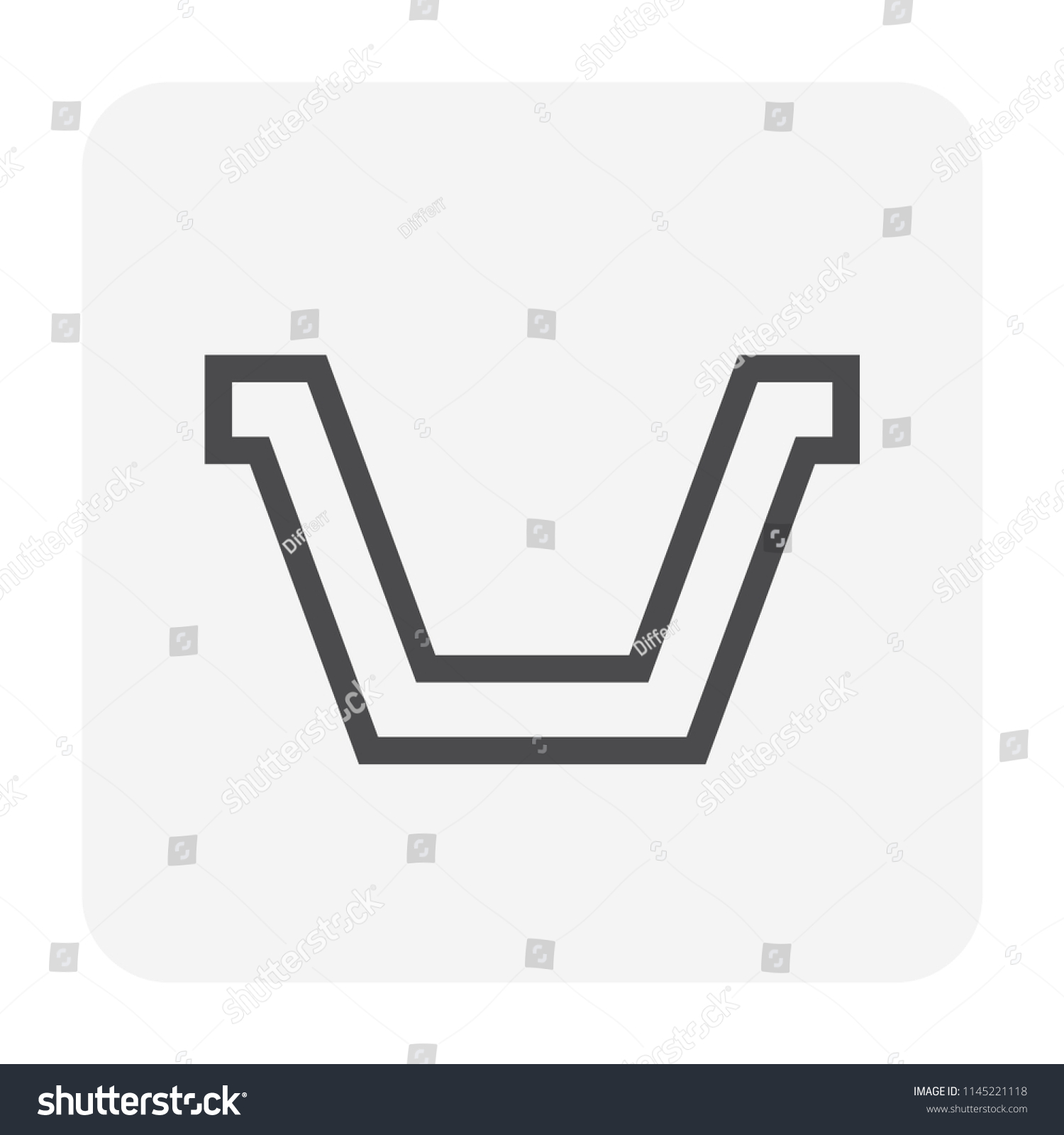Gutter Shape Icon Profile View 64x64 Stock Vector (Royalty Free) 1145221118
