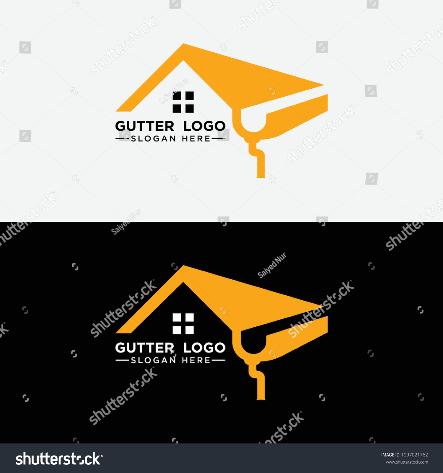 Gutters Logo Design Vector Gutter Cleaning Stock Vector (Royalty Free ...