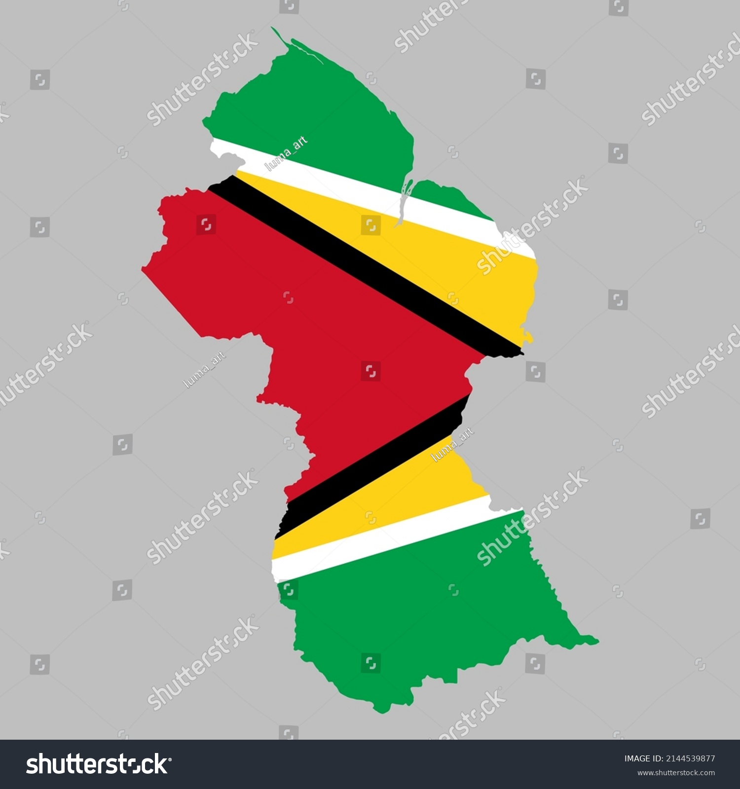 Guyana Flag Inside Guyana Map Borders Stock Vector (Royalty Free ...