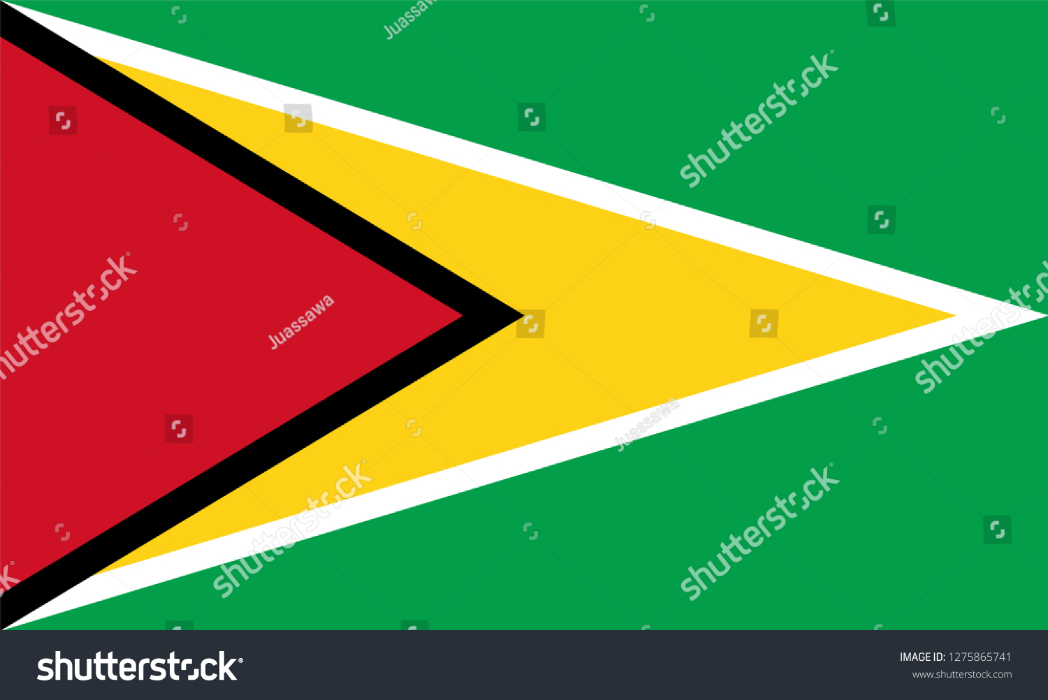 Guyana Flag Vector Image Icon Stock Vector (Royalty Free) 1275865741