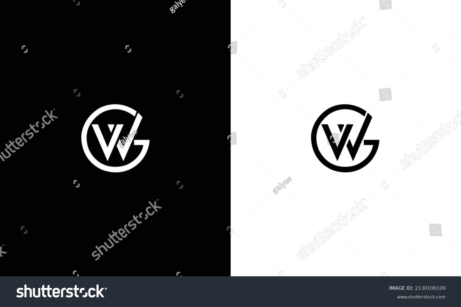 Gw Illustration Monogram Vector Logo Template Stock Vector (Royalty ...