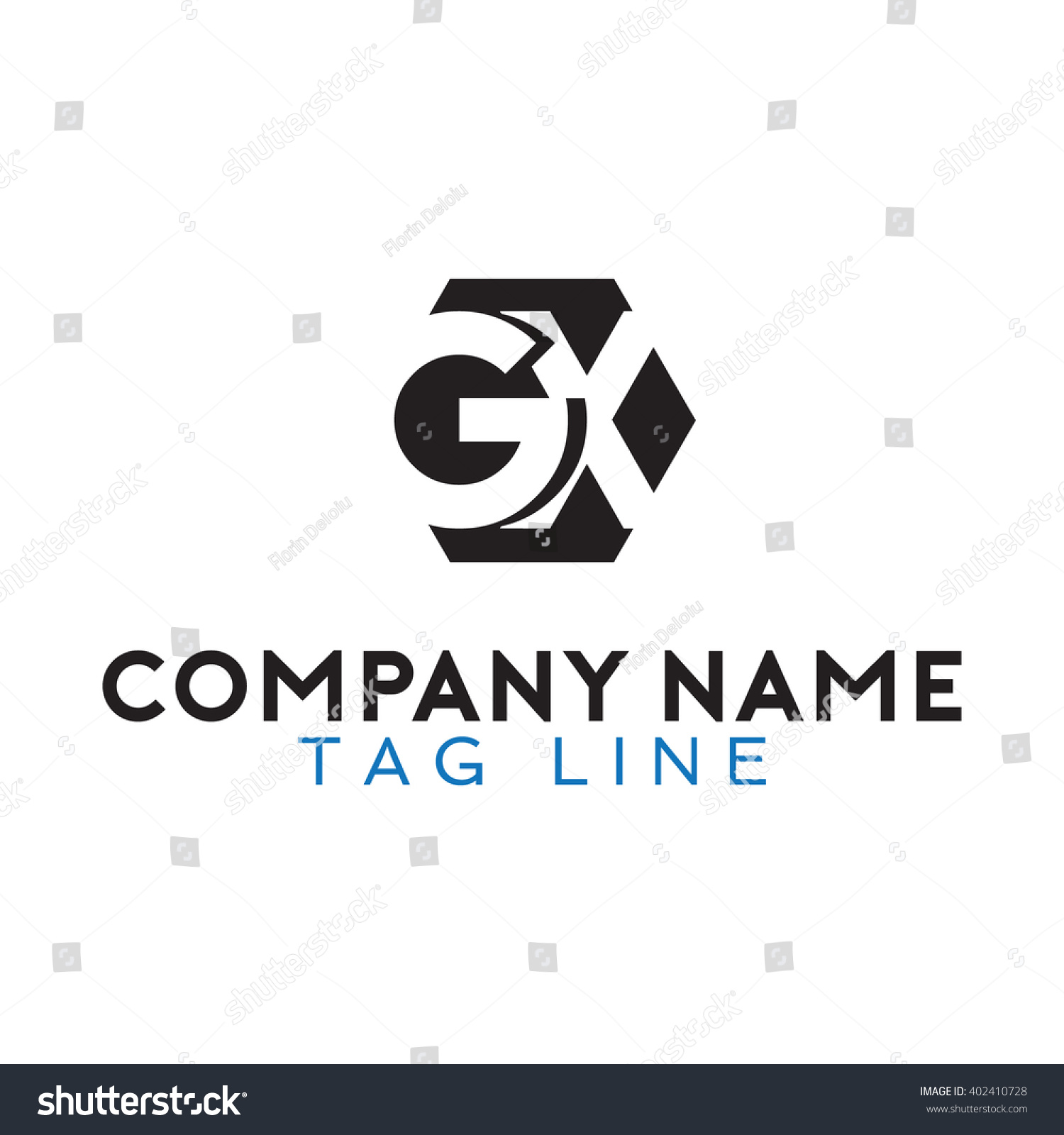 Gx Logo Stock Vector (Royalty Free) 402410728
