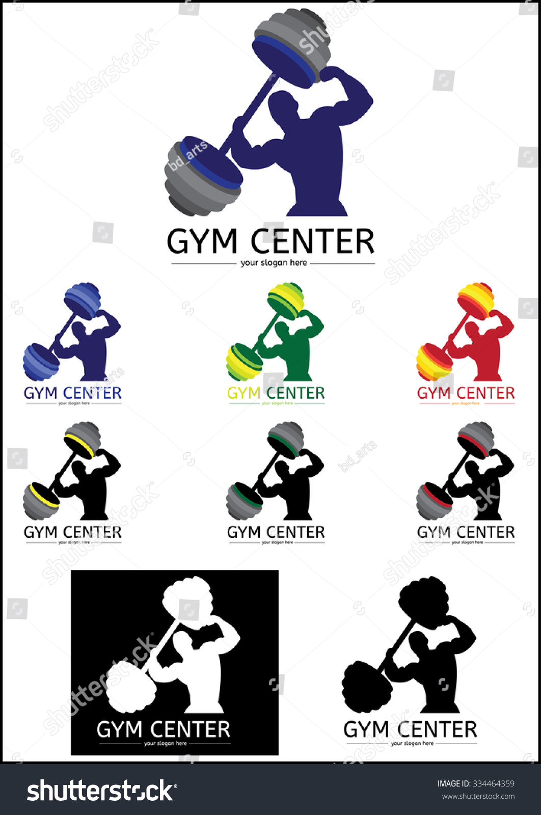 Gym Center Logo Stock Vector (Royalty Free) 334464359 | Shutterstock