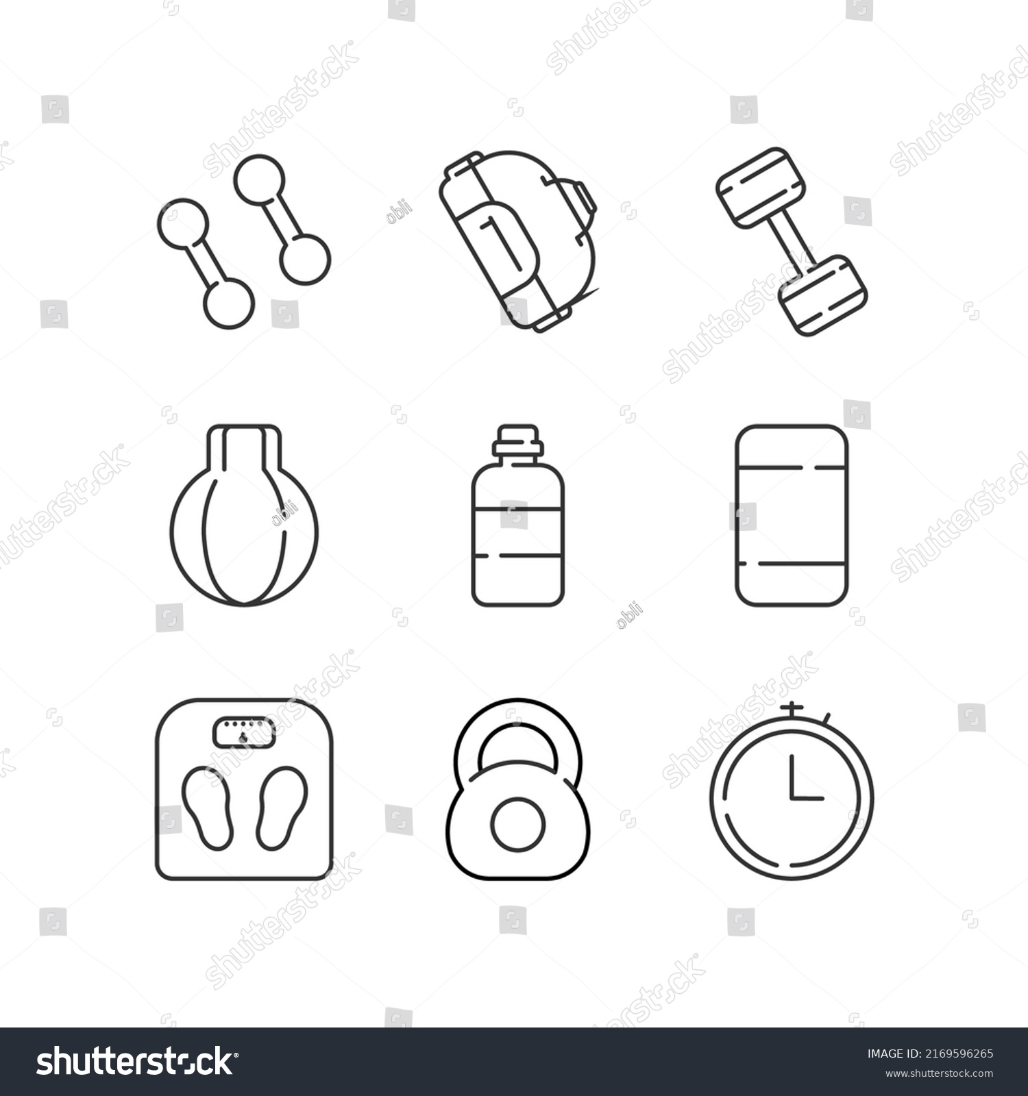 Gym Equipment Icon Set Simple Vector Stock Vector (Royalty Free ...