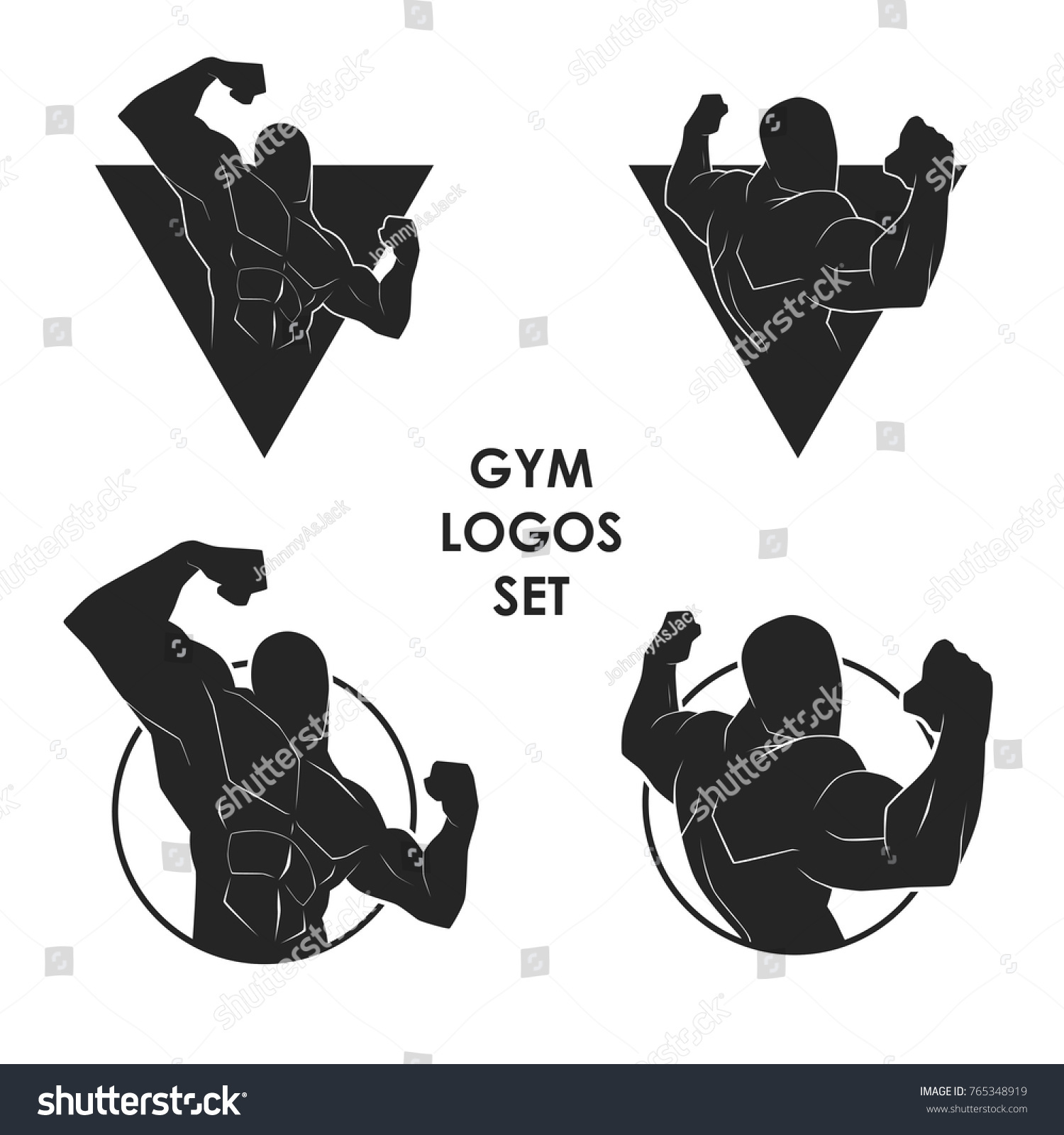 Gym Logos Vector Illustration Set: vetor stock (livre de direitos ...