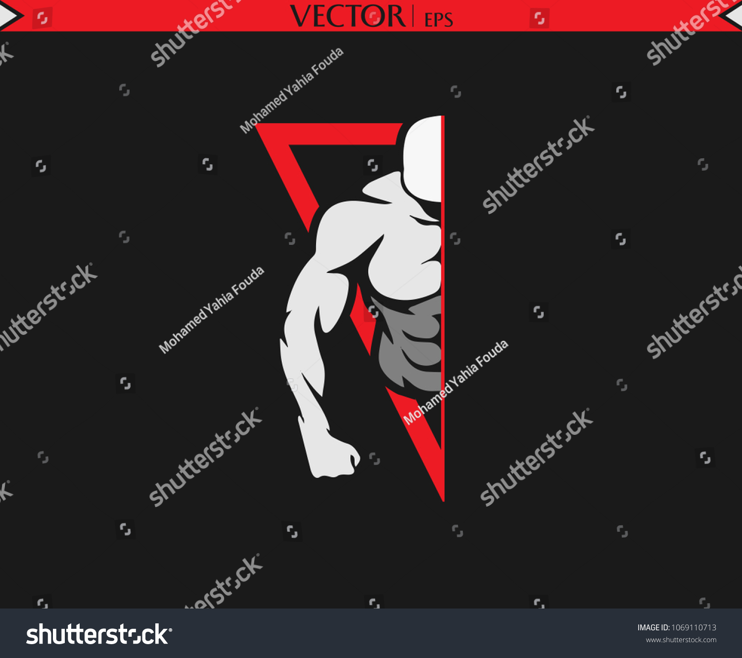 Gym Muscles Logo Vector Drawing: стоковая векторная графика (без ...