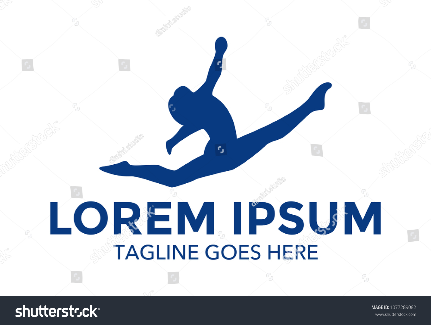 Gymnastic Logo Vector Illustration Stock Vector (Royalty Free) 1077289082