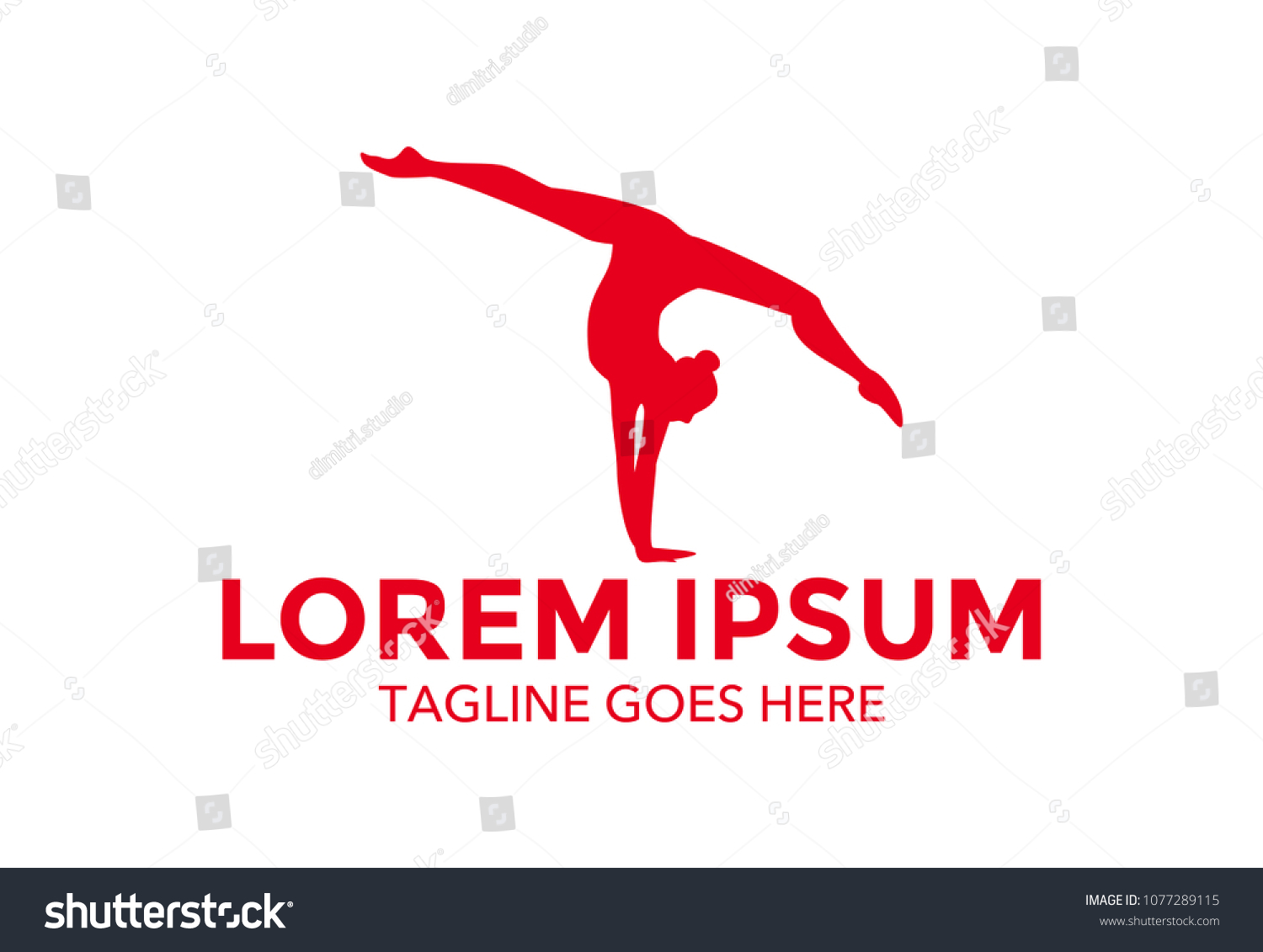 Gymnastic Logo Vector Illustration Stock Vector (Royalty Free) 1077289115