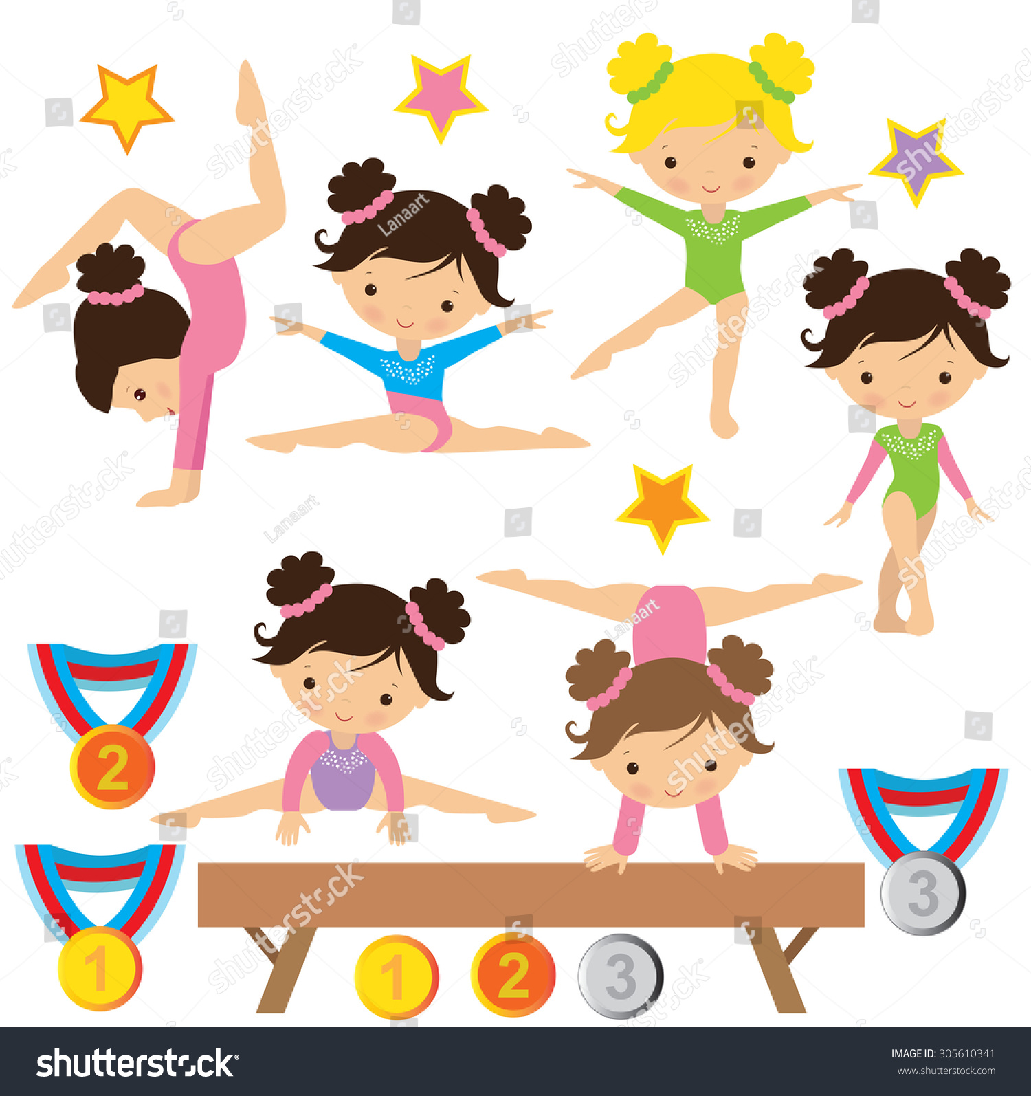 Gymnastics Vector Illustration Stock Vector (Royalty Free) 305610341 ...