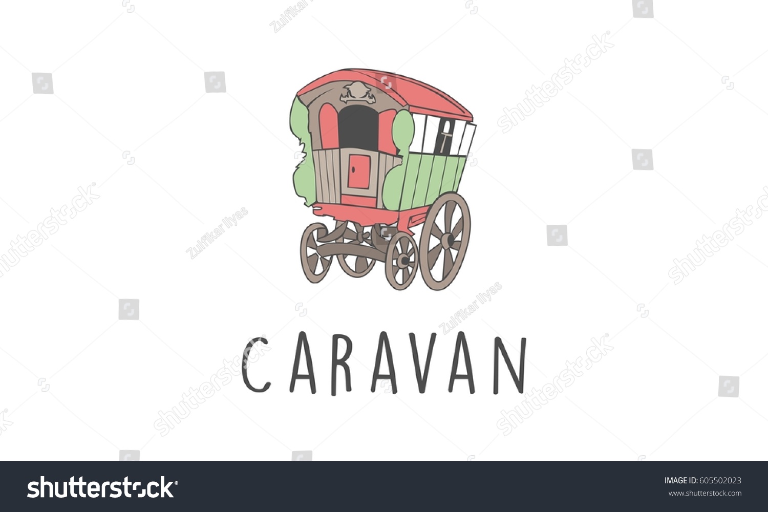 Gypsy Caravan: เวกเตอร์สต็อก (ปลอดค่าลิขสิทธิ์) 605502023 | Shutterstock