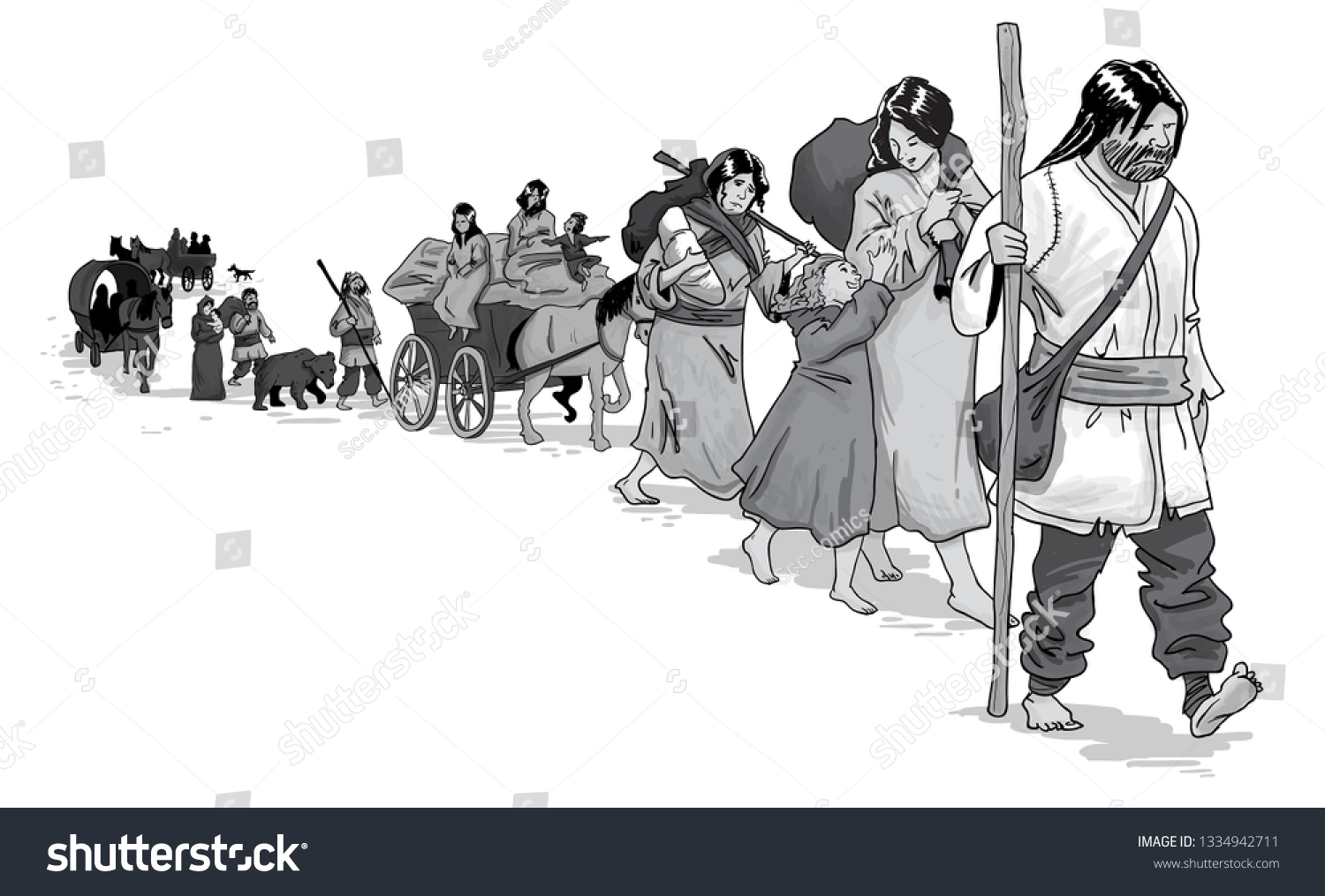 Gypsy Migration Convoi Stock Vector (Royalty Free) 1334942711 ...