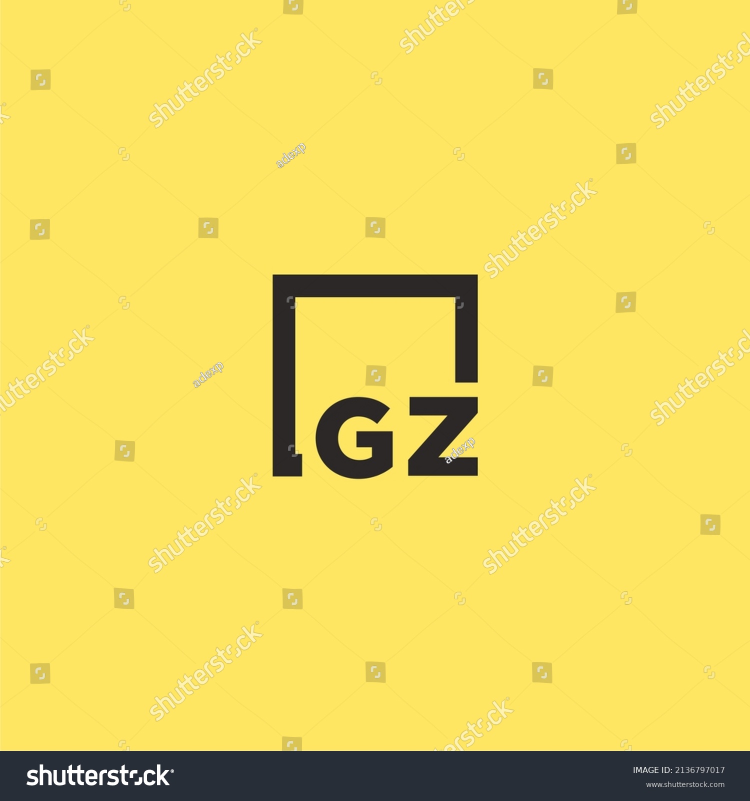 Gz Initial Monogram Logo Square Style Stock Vector (Royalty Free ...