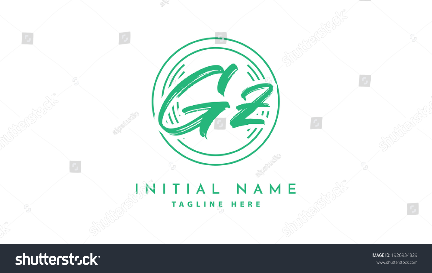 Gz Initials Handwriting Logo Vector Stock Vector (Royalty Free) 1926934829