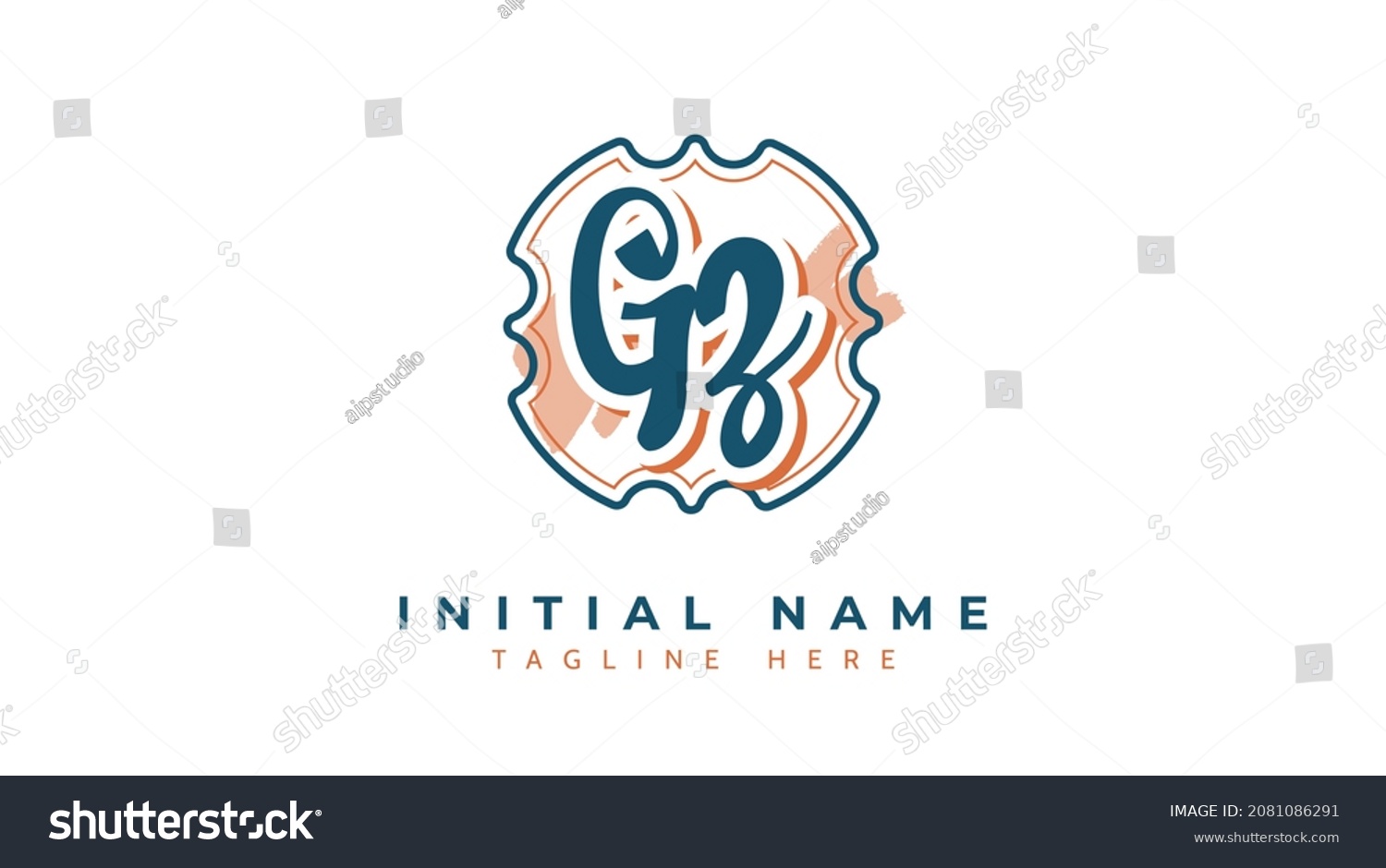 Gz Initials Handwriting Logo Vector Stock Vector (Royalty Free) 2081086291