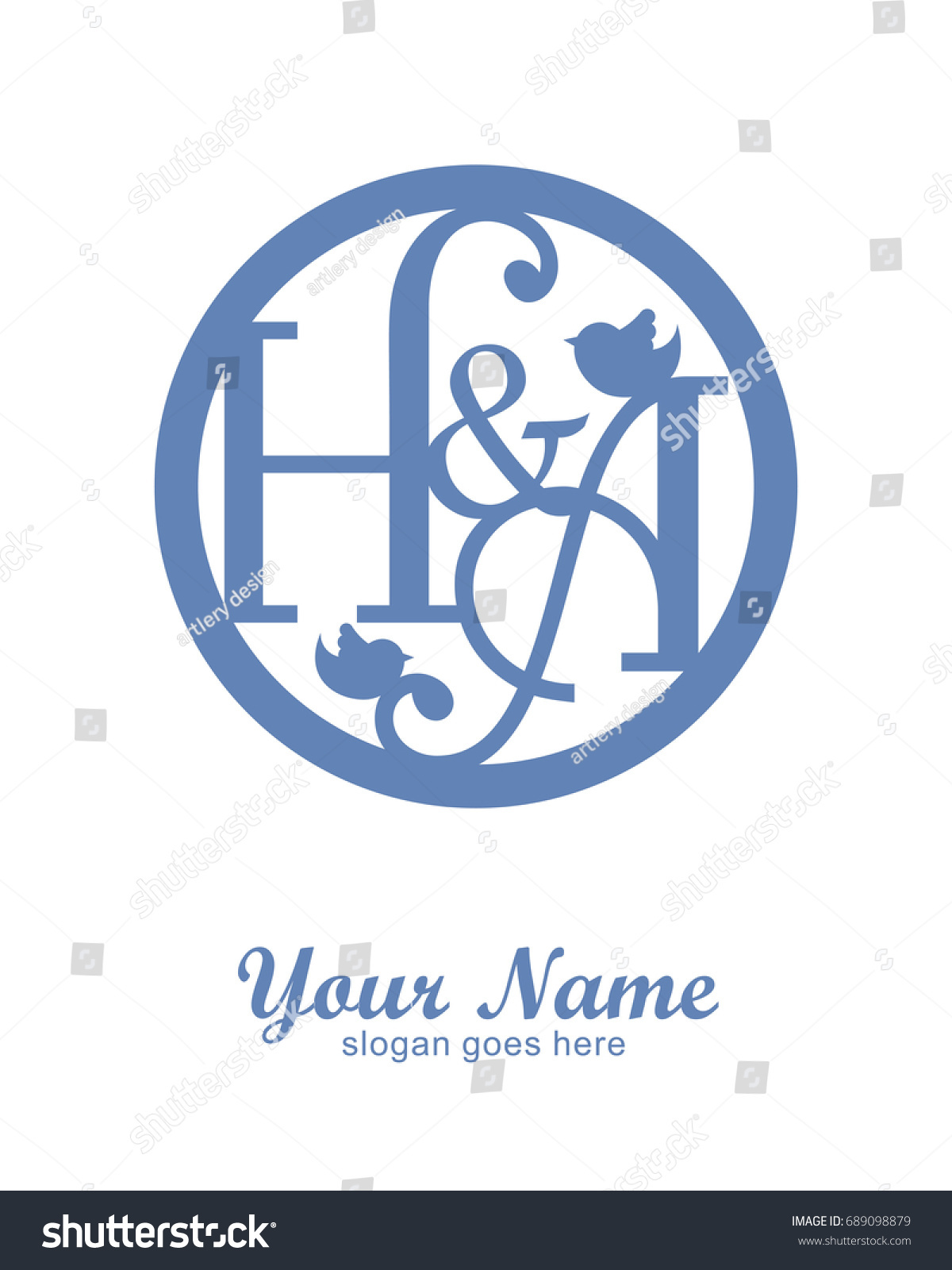 H Initial Wedding Decorative Logo Template Stock Vector (Royalty Free ...