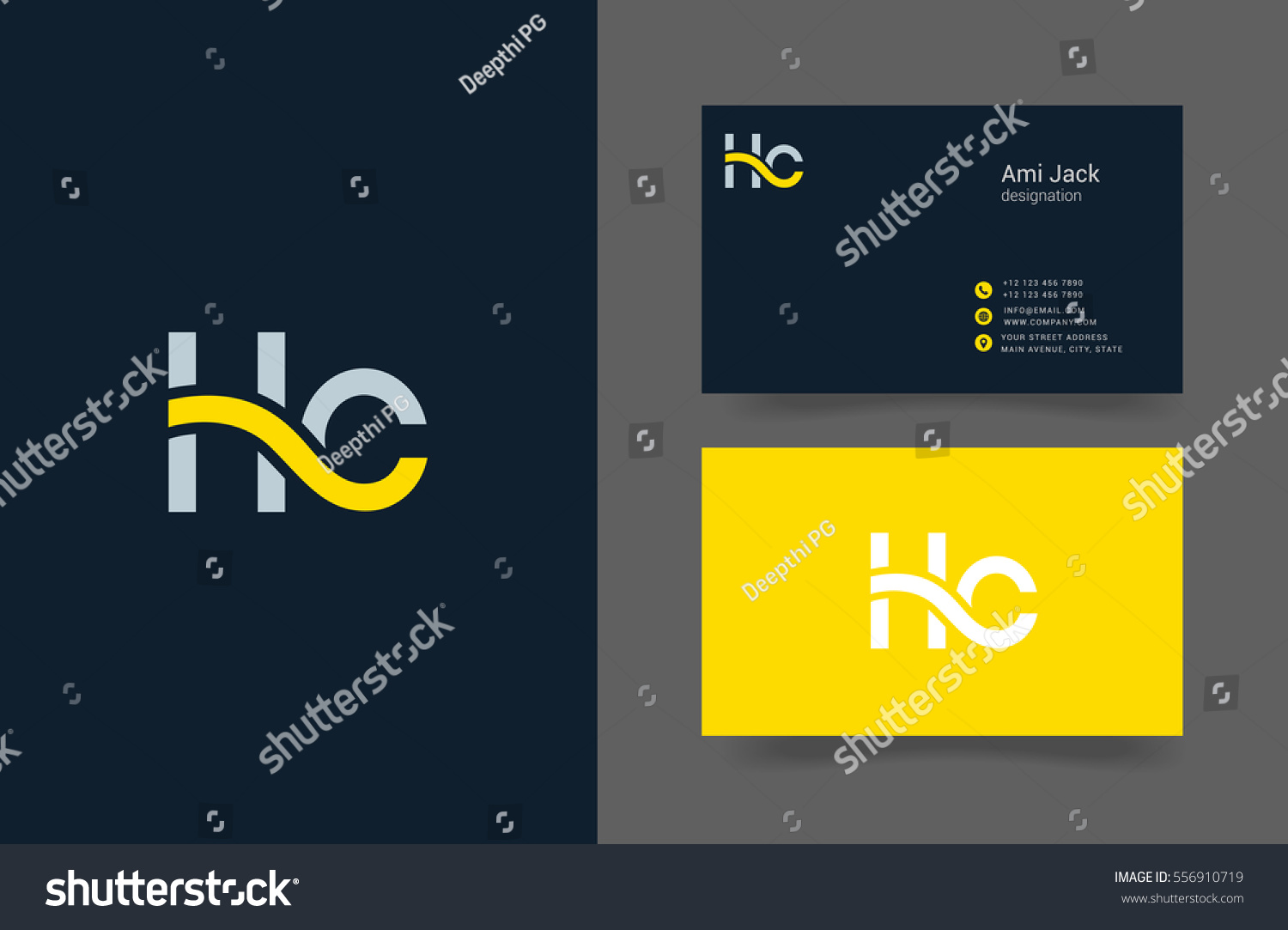 H C Letter Logo Design Vector Stock Vector (Royalty Free) 556910719 ...