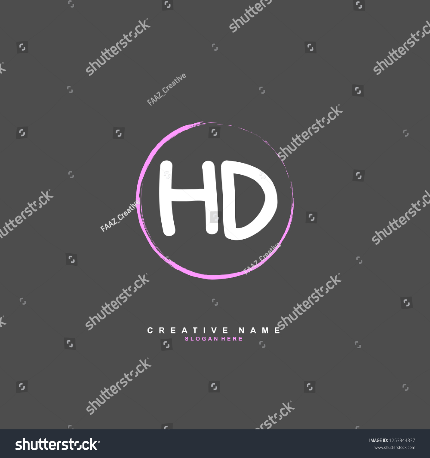 H D Hd Initial Logo Template Stock Vector (Royalty Free) 1253844337 ...