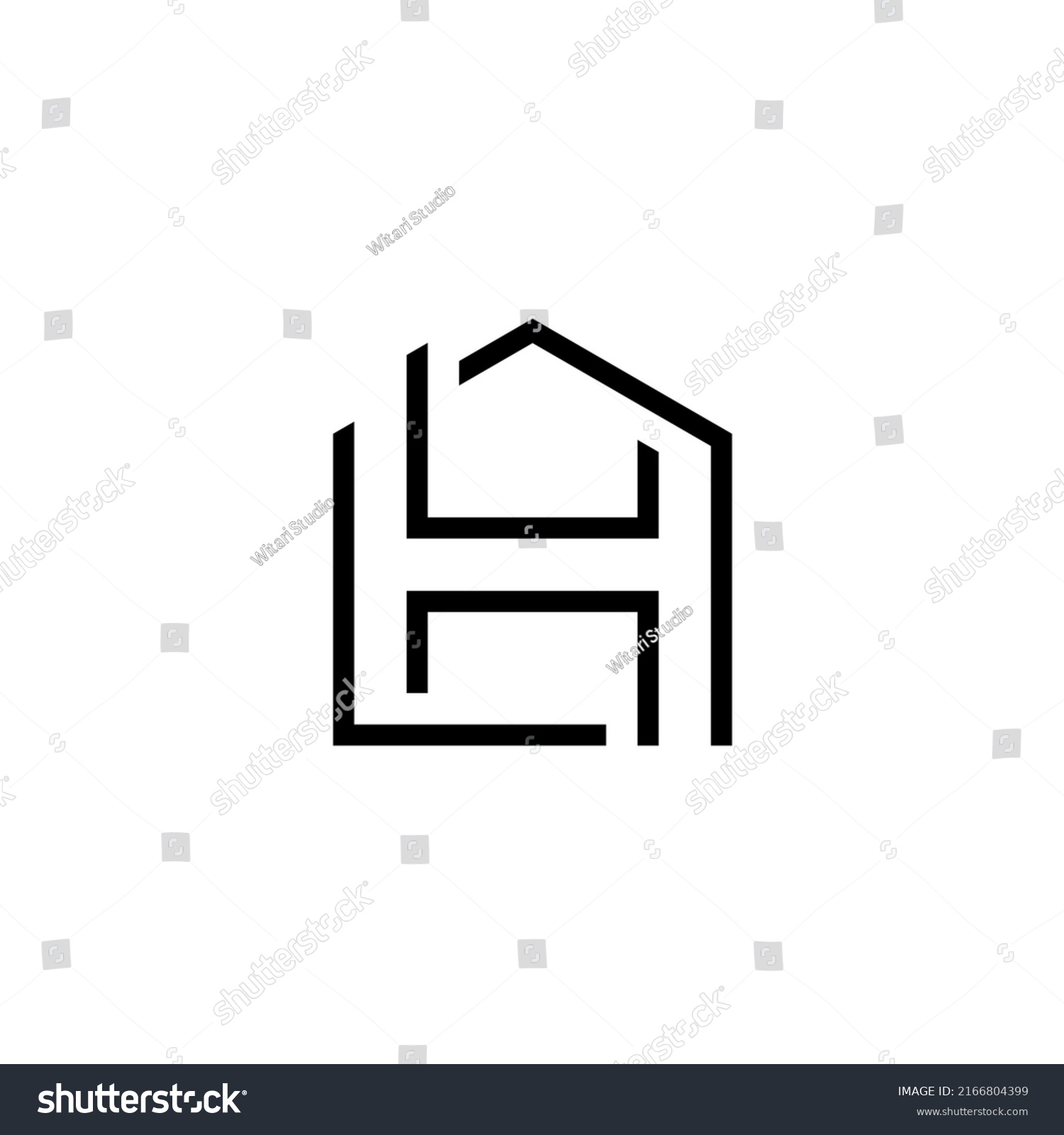 H Initial Home Logo Design Vector Stock Vector (Royalty Free ...