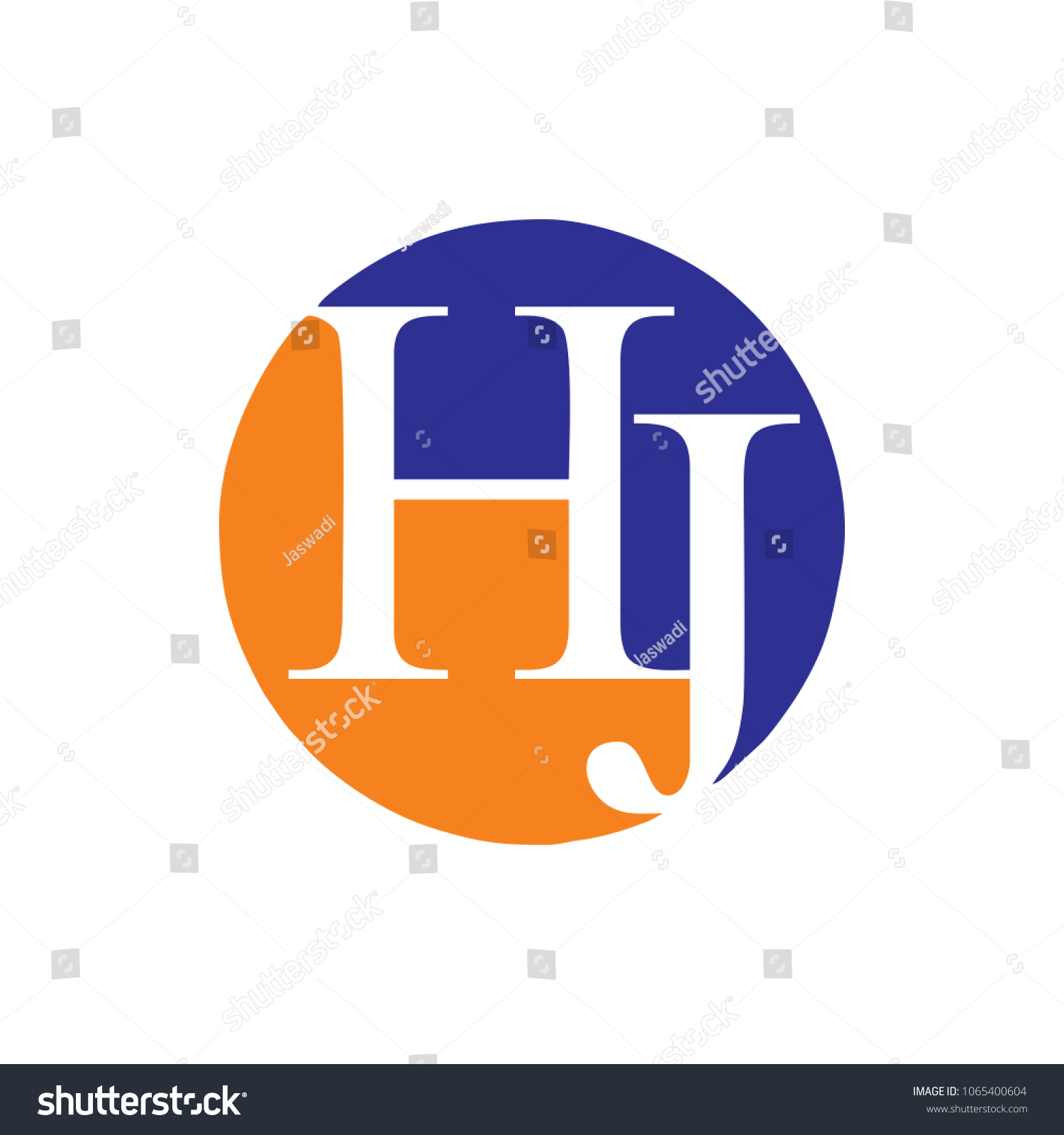 H J Letter Circle Vector Logo Stock Vector (Royalty Free) 1065400604