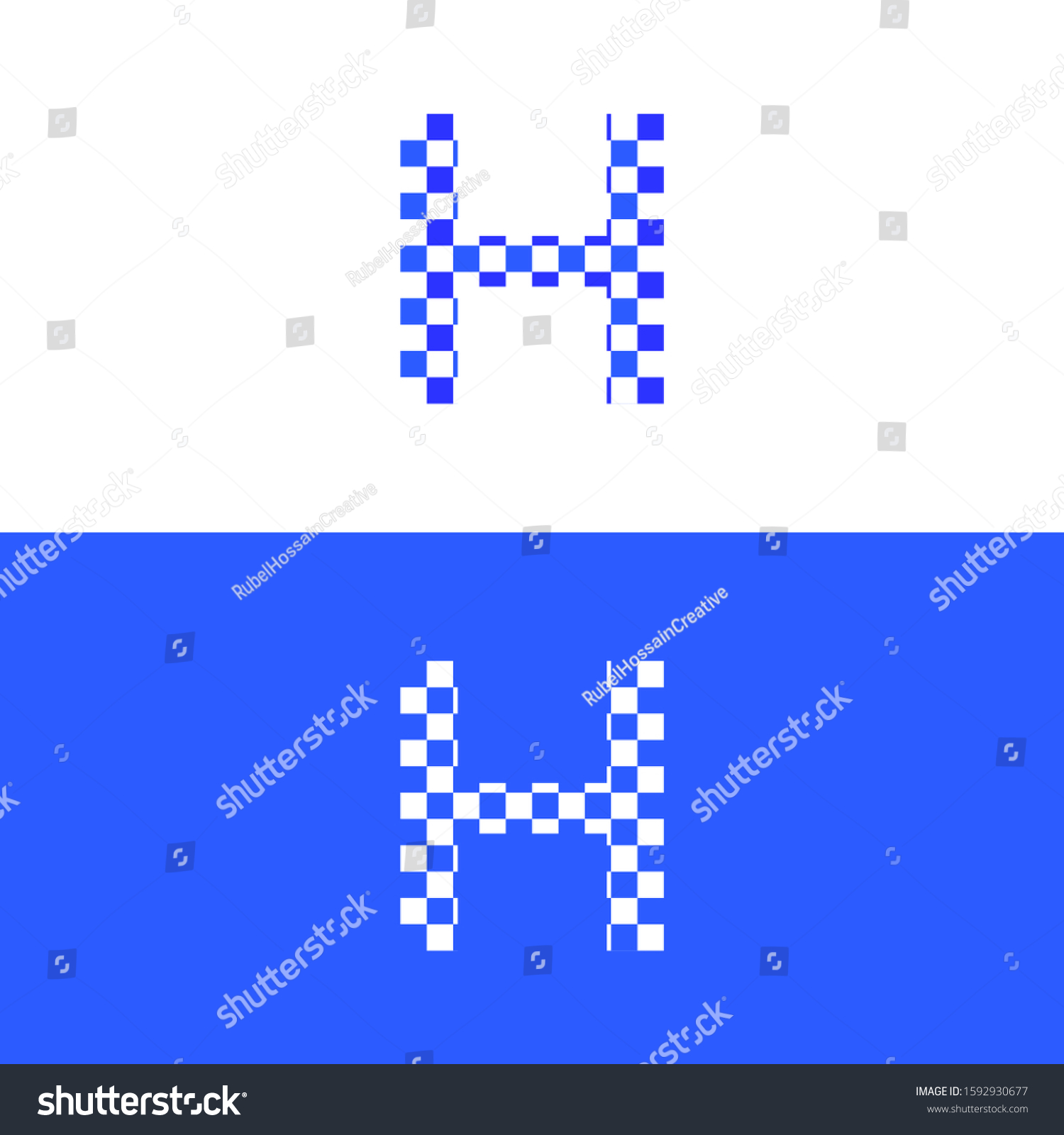 H Letter Pixel Logo Design Template Stock Vector (Royalty Free ...
