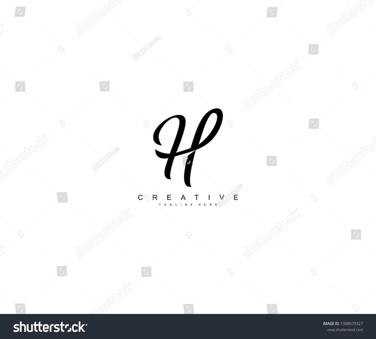 H Letter Script Calligraphy Creative Logo Stock Vector (Royalty Free ...