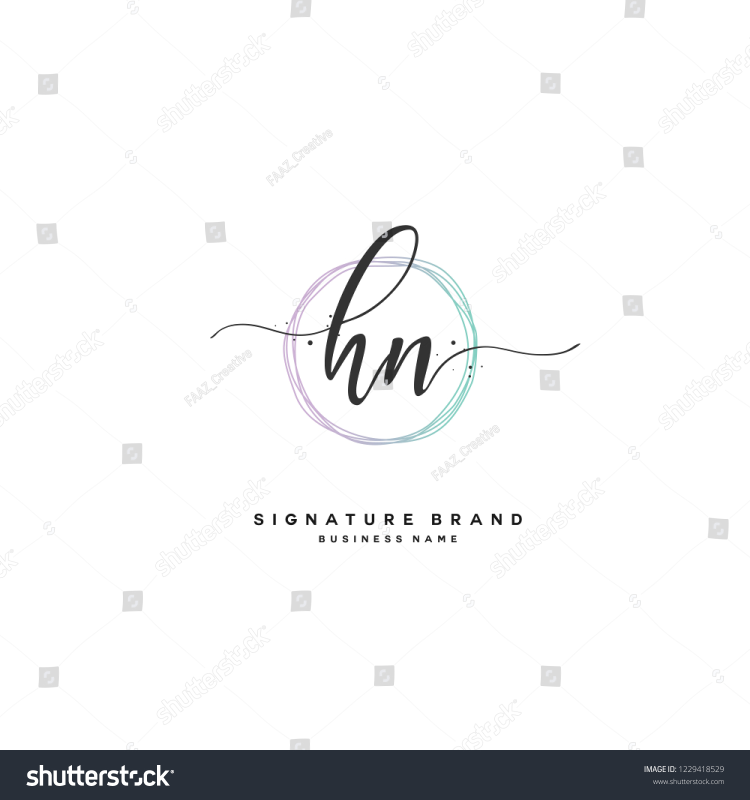 H N Hn Initial Logo Template Stock Vector (Royalty Free) 1229418529 ...