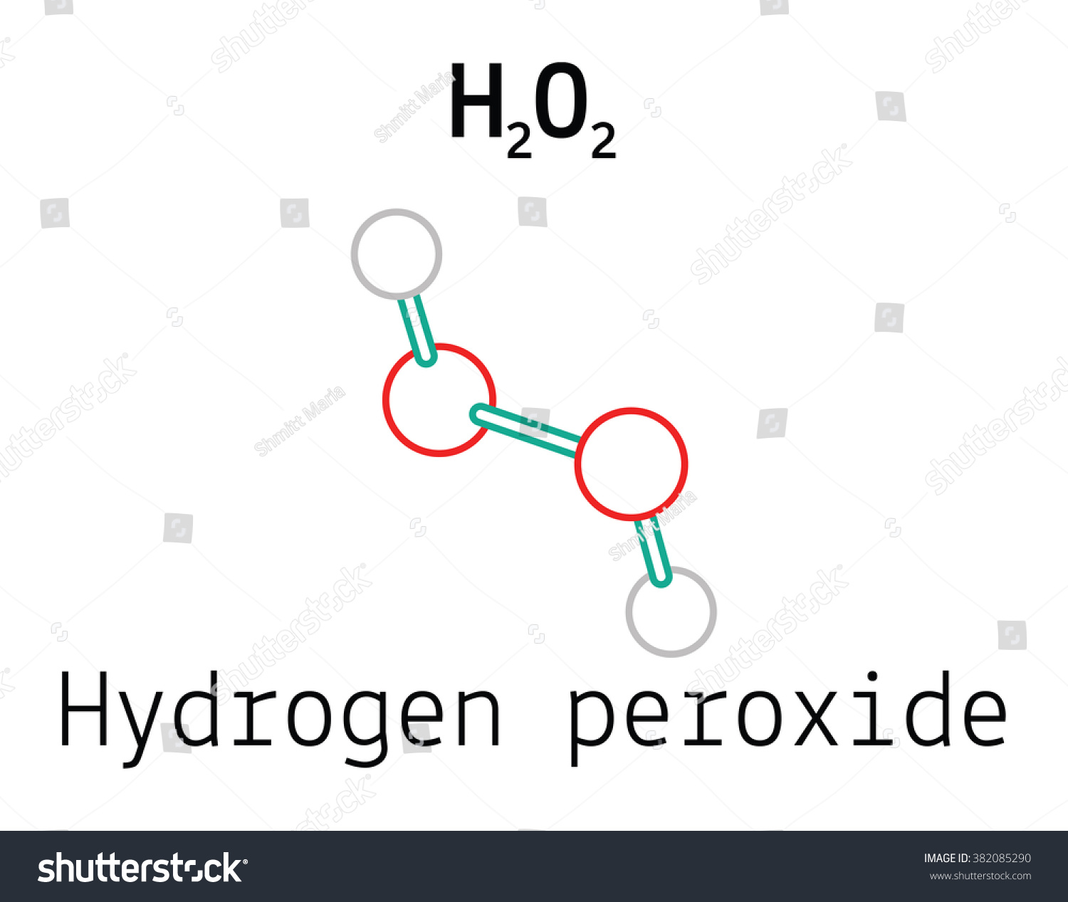 H2o2 Hydrogen Peroxide Molecule Stock Vector (Royalty Free) 382085290