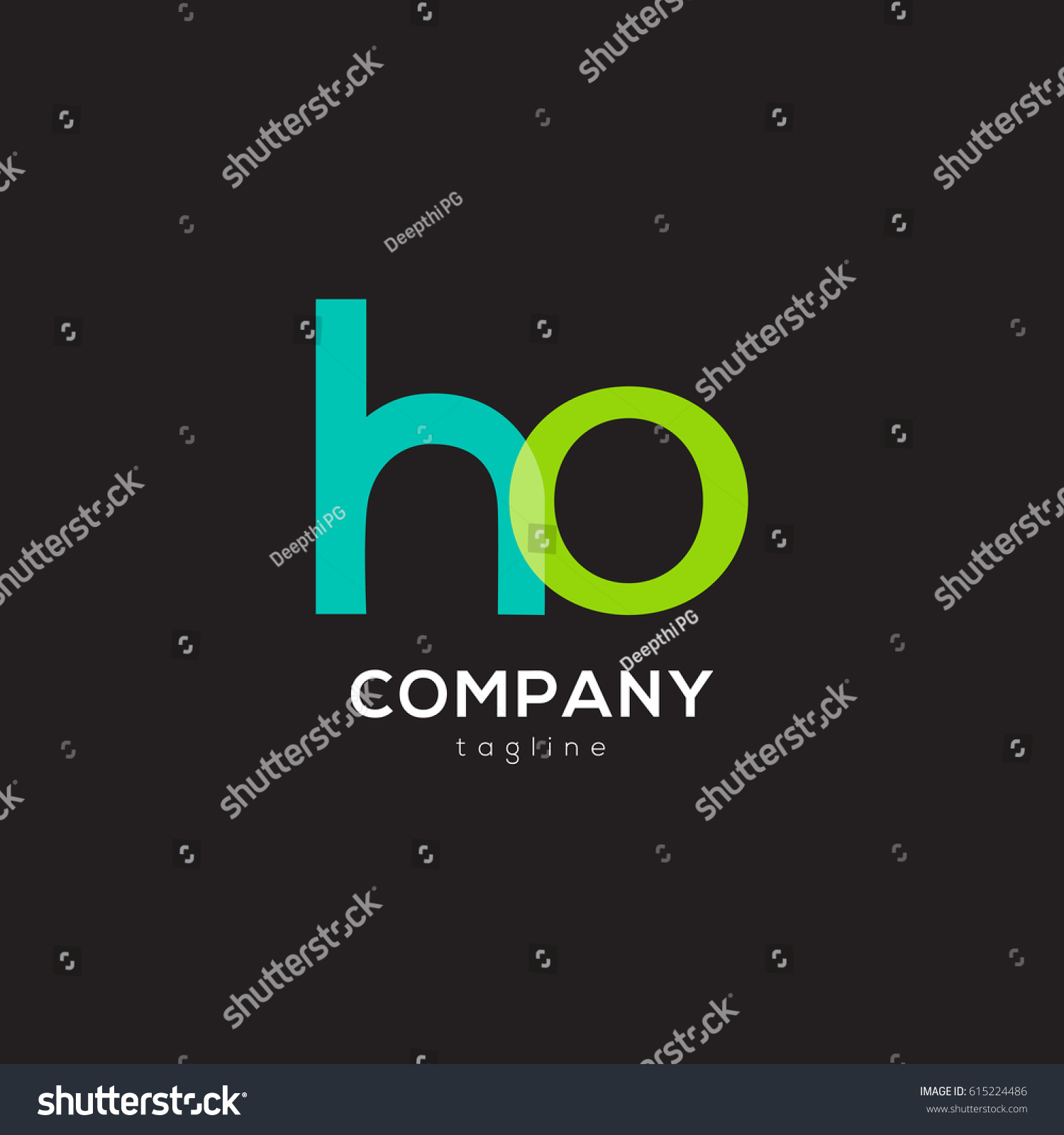 H O Letter Logo Design Vector Stock Vector (Royalty Free) 615224486