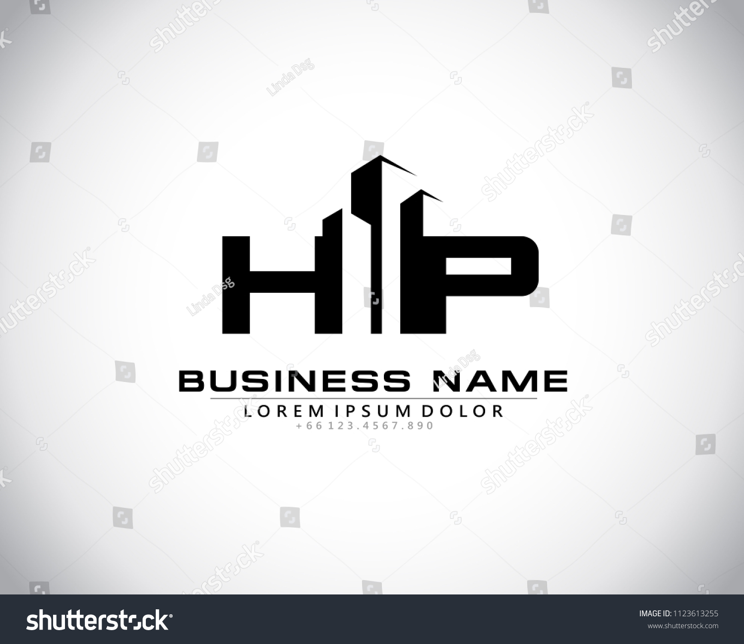 H P Initial Logo Concept Building Stock Vector (Royalty Free) 1123613255