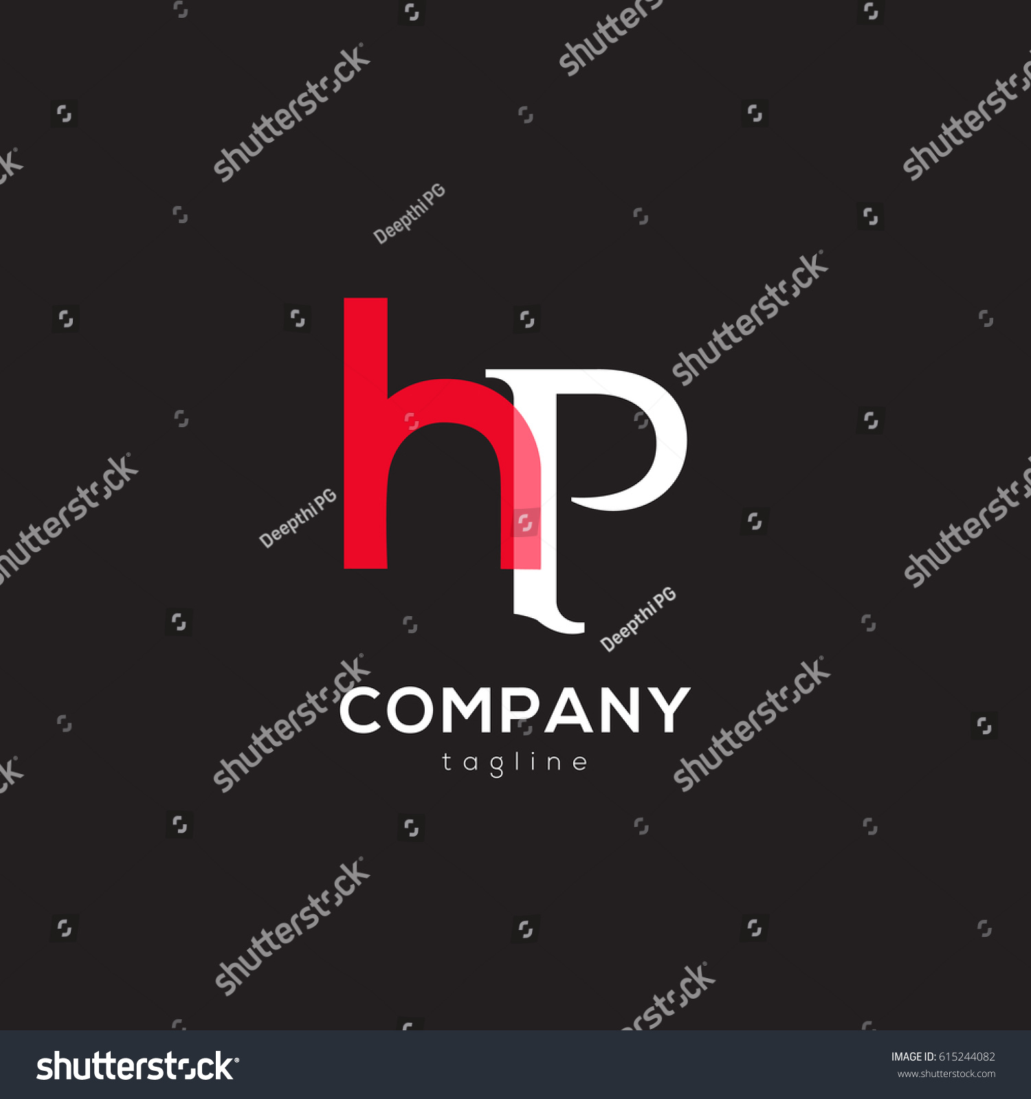 H P Letter Logo Design Vector Stock Vector (Royalty Free) 615244082 ...