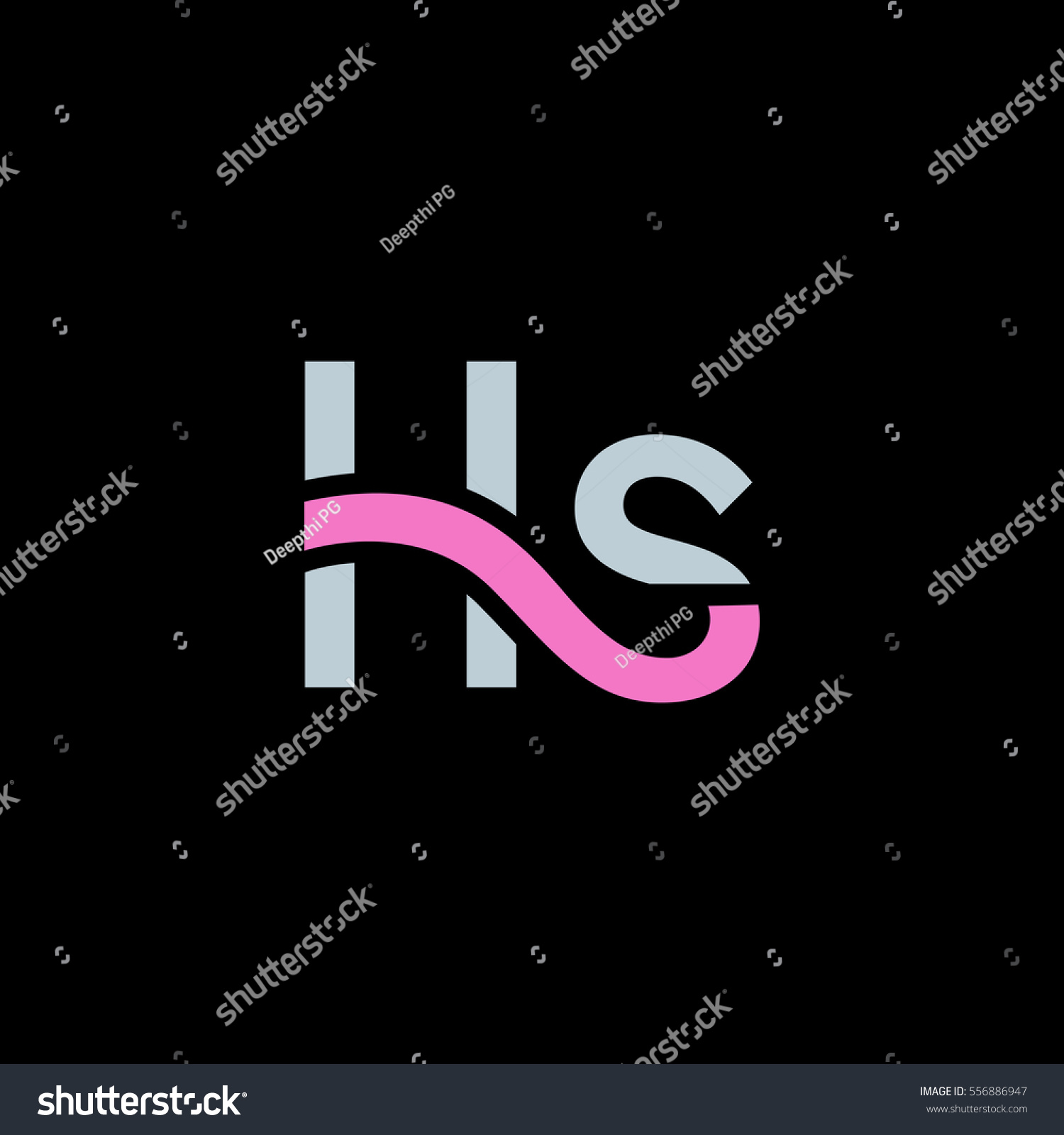 H S Letter Logo Design Vector Stock Vector (Royalty Free) 556886947