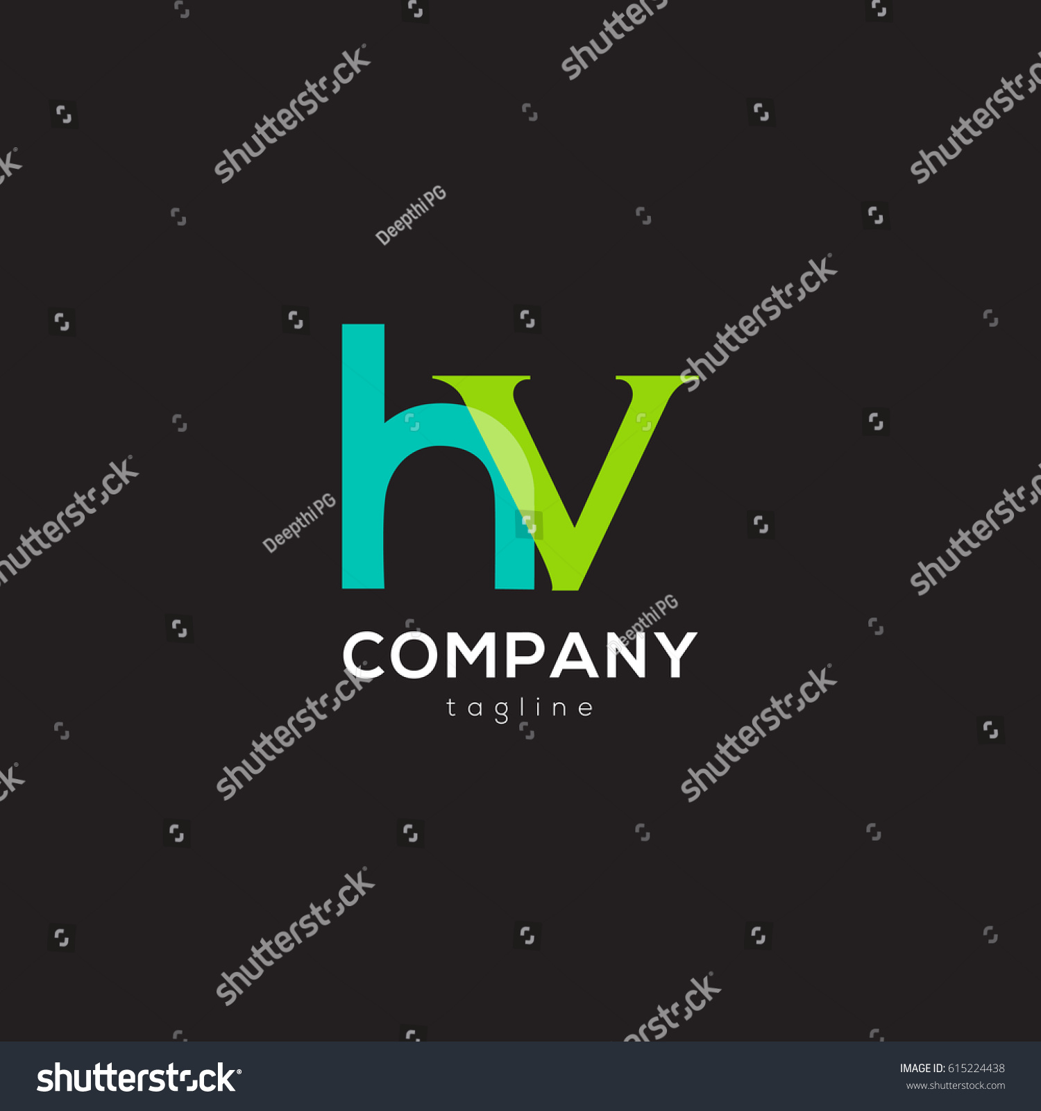 H V Letter Logo Design Vector Stock Vector (Royalty Free) 615224438 ...