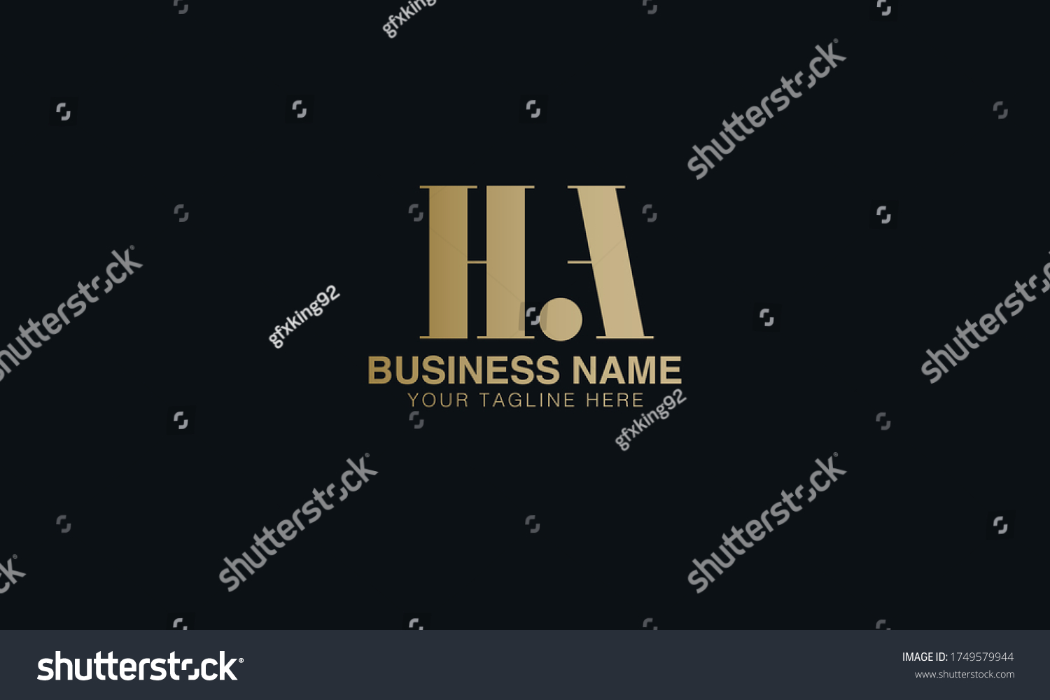 Ha Initial Based Letter Typography Logo Stock Vector (Royalty Free ...
