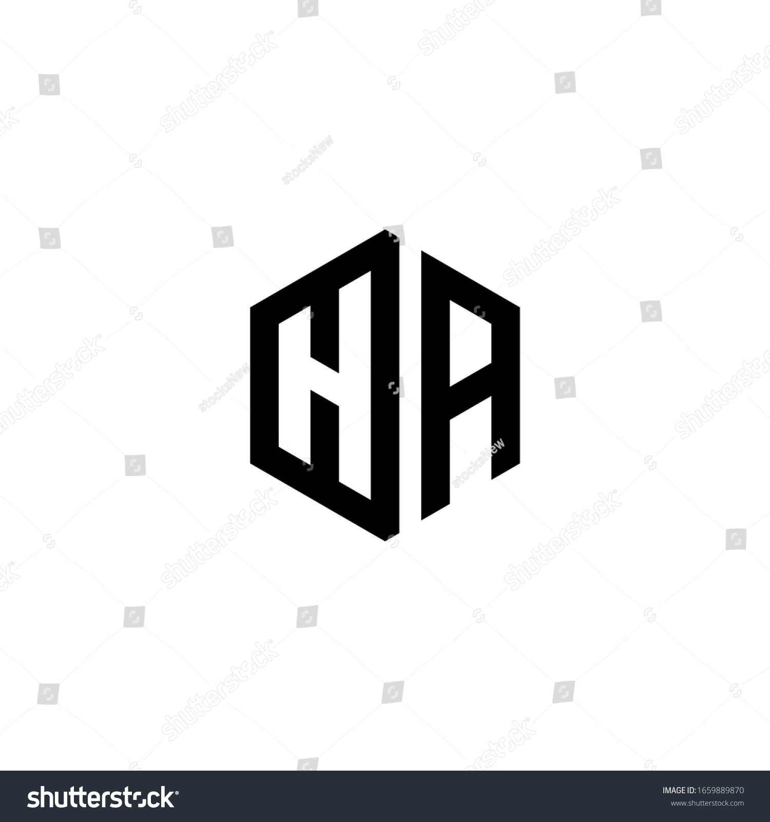 Ha Letter Logo Design Polygon Monogram Stock Vector (Royalty Free ...