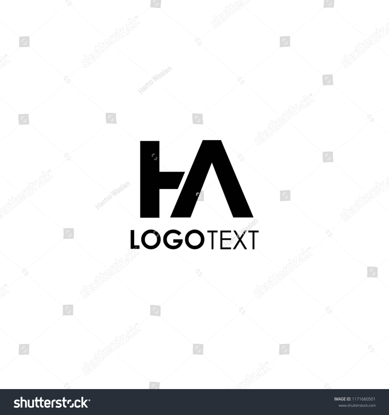 Ha Letter Logo Vector Stock Vector (Royalty Free) 1171660501