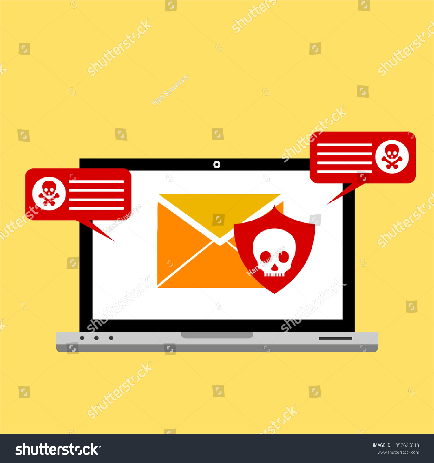 Hacker Activity Computeralert Notification On Laptop: เวกเตอร์สต็อก ...