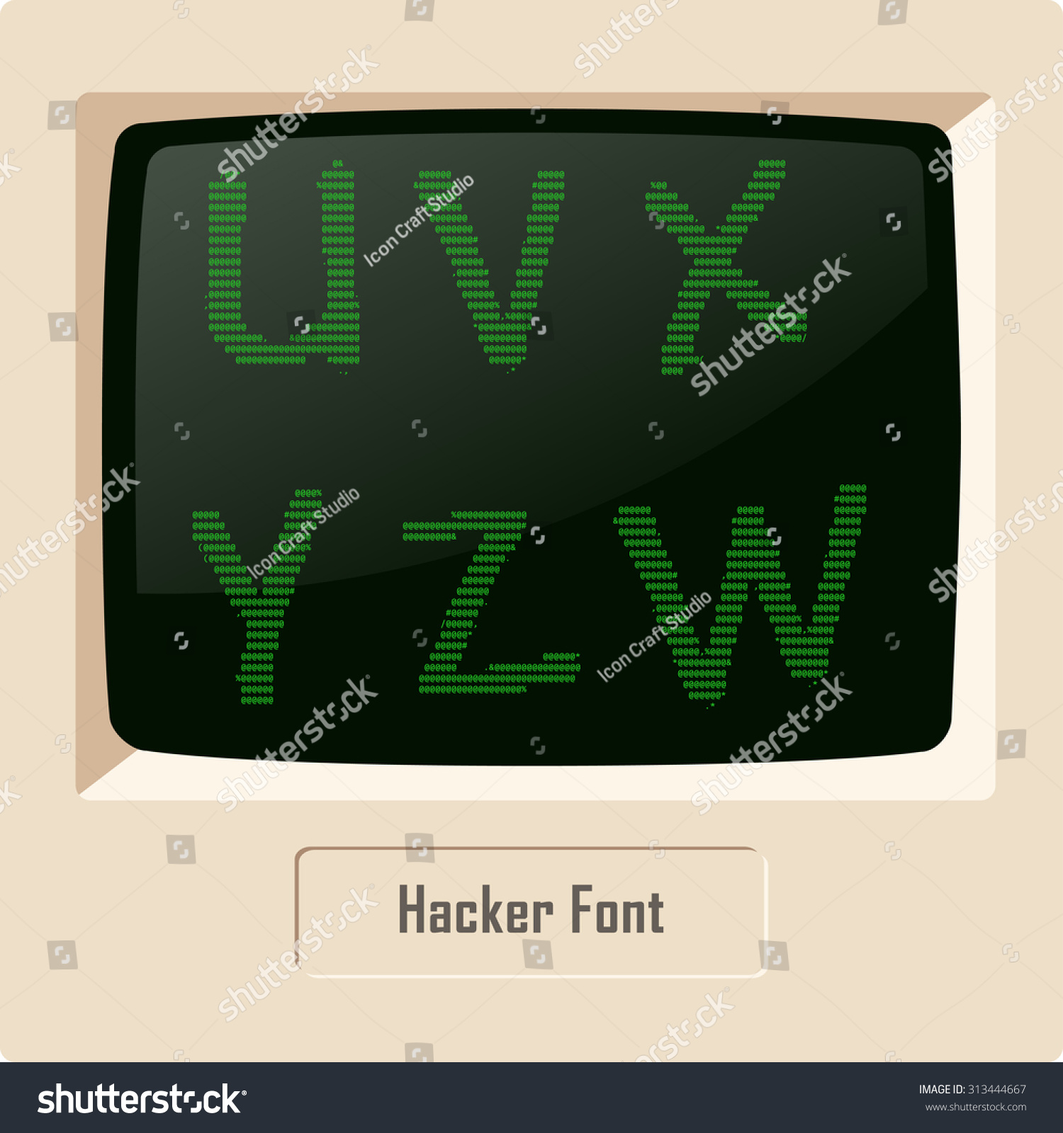 Hacker Ascii Character Font Set On Stock Vector (Royalty Free) 313444667