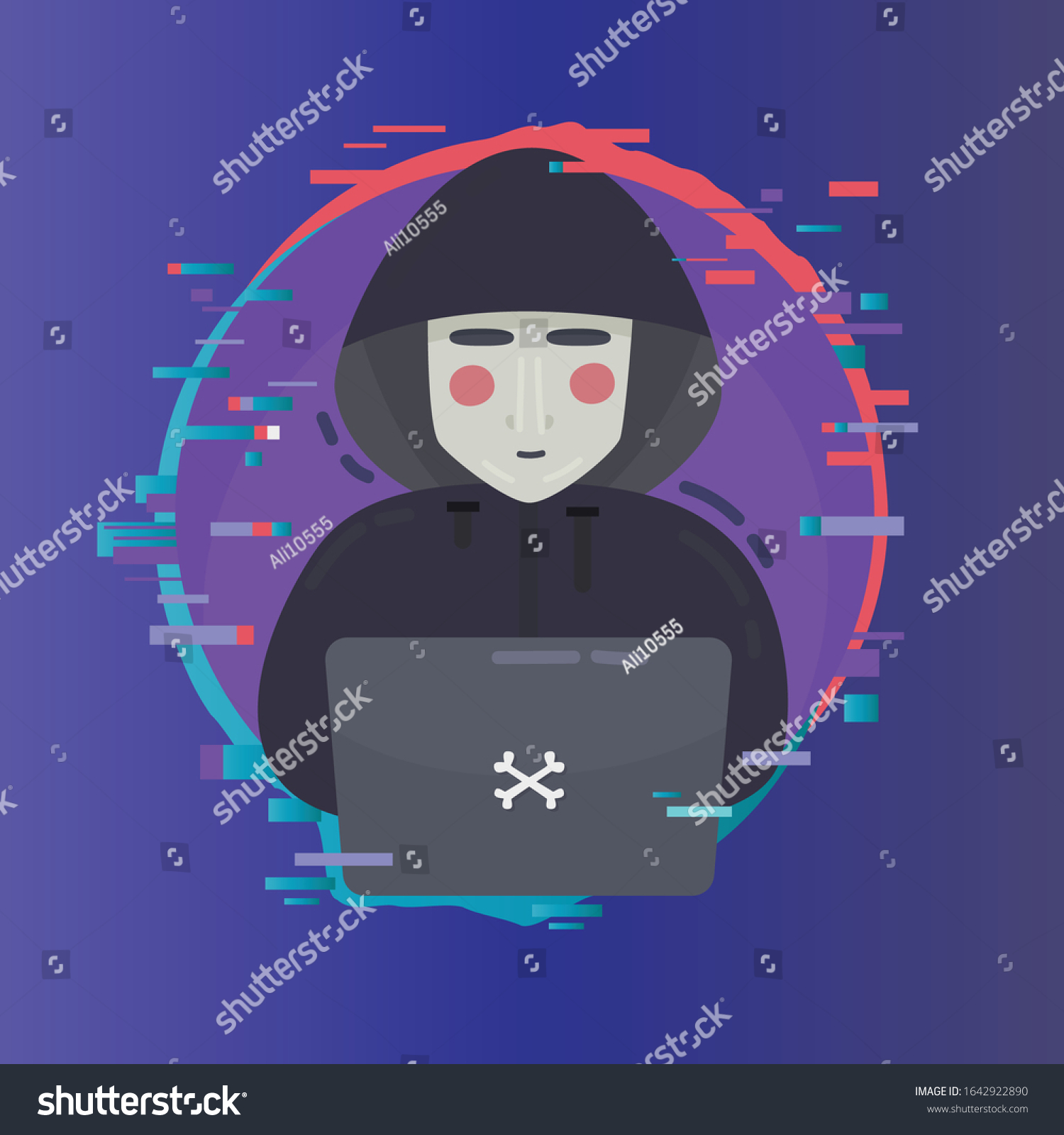 Hacker Glich Icon Hacker Logo Gliched Stock Vector (Royalty Free ...