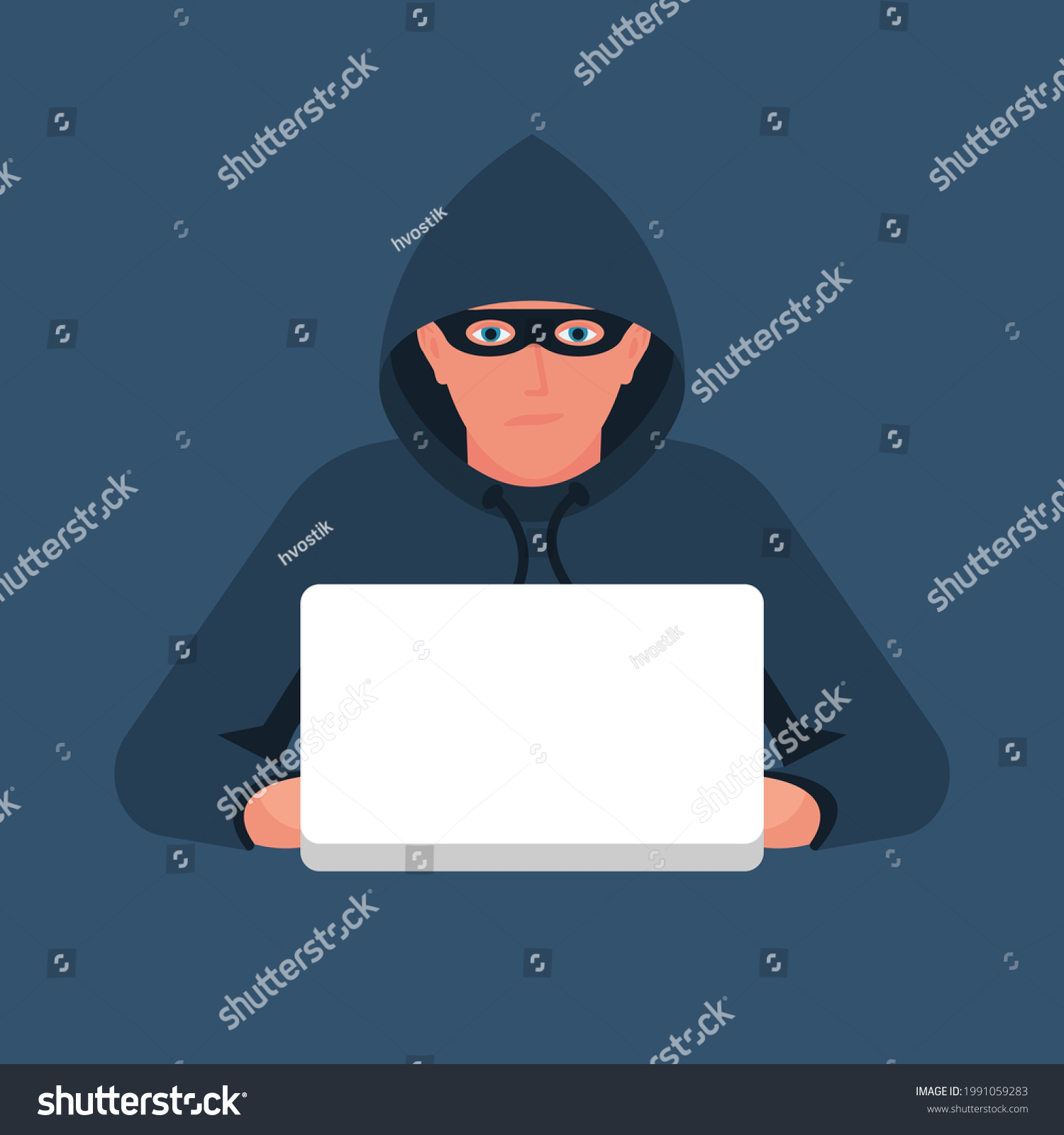 Hacker On Laptop Hacker Attack Concept Stock Vector (Royalty Free ...