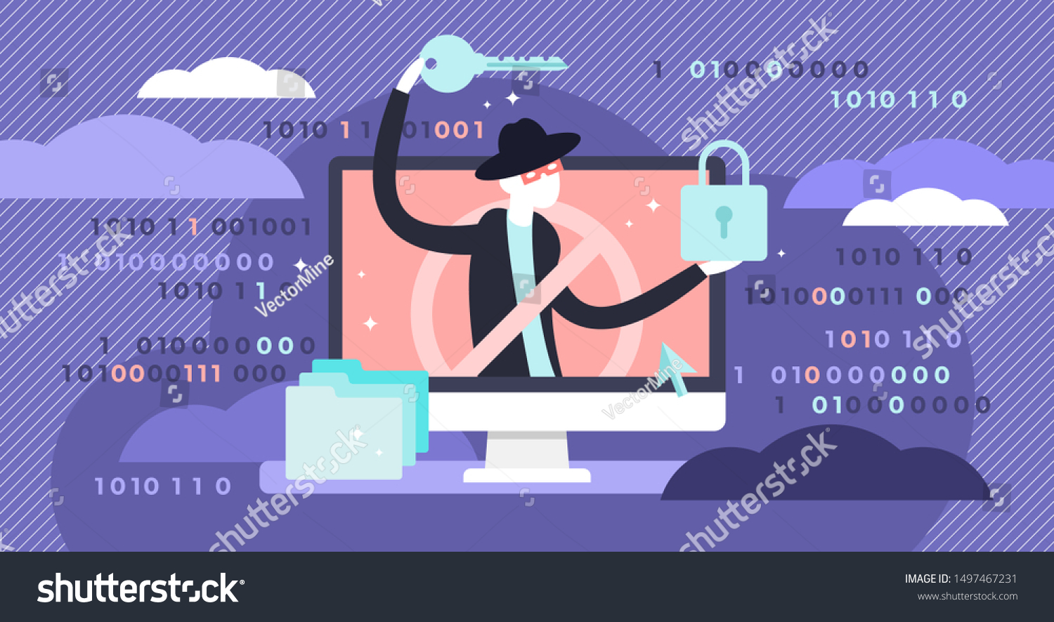 Hacker Vector Illustration Flat Tiny Virtual: เวกเตอร์สต็อก (ปลอดค่า ...
