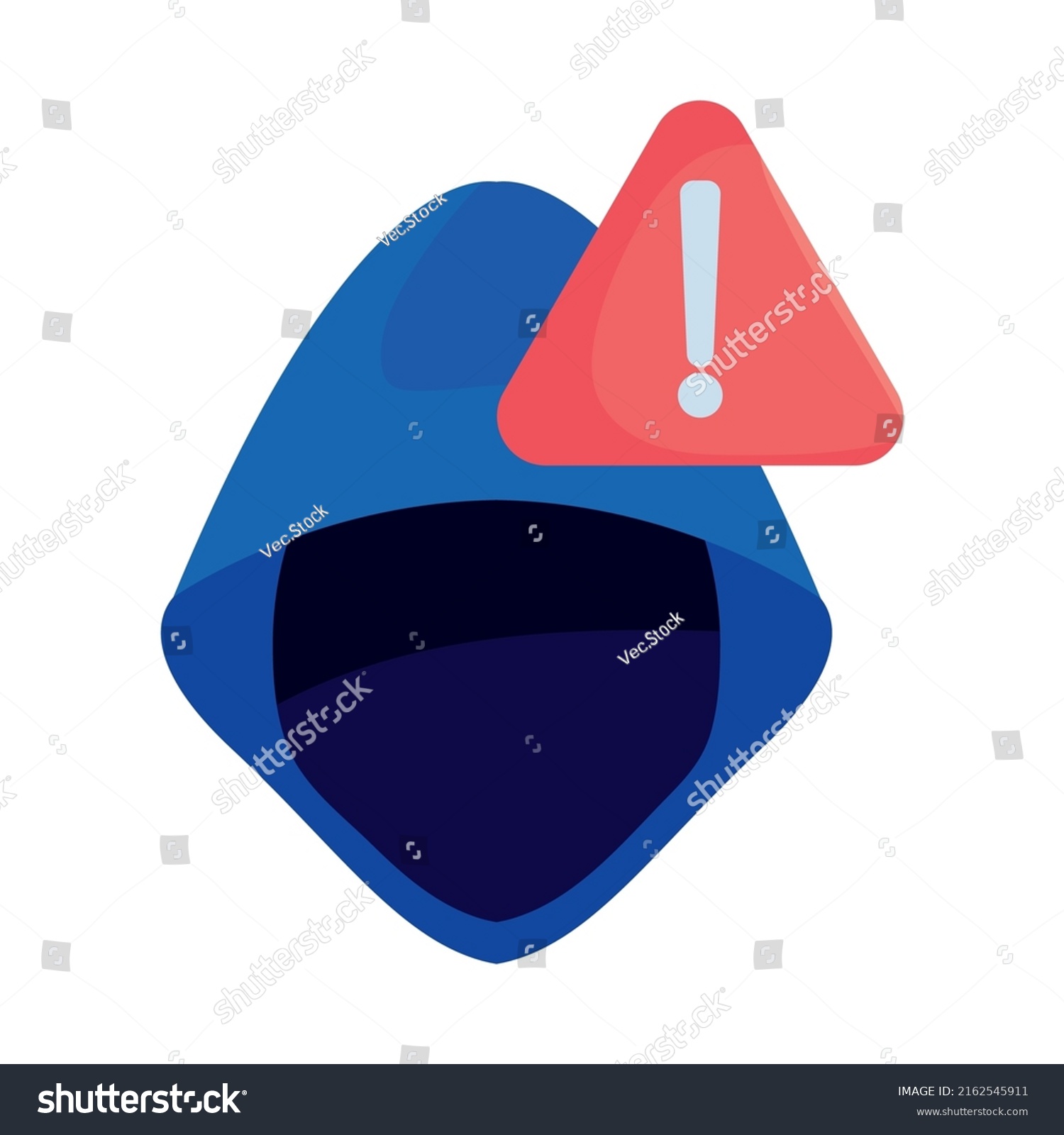 Hacker Warning Sign On White Background Stock Vector (Royalty Free ...